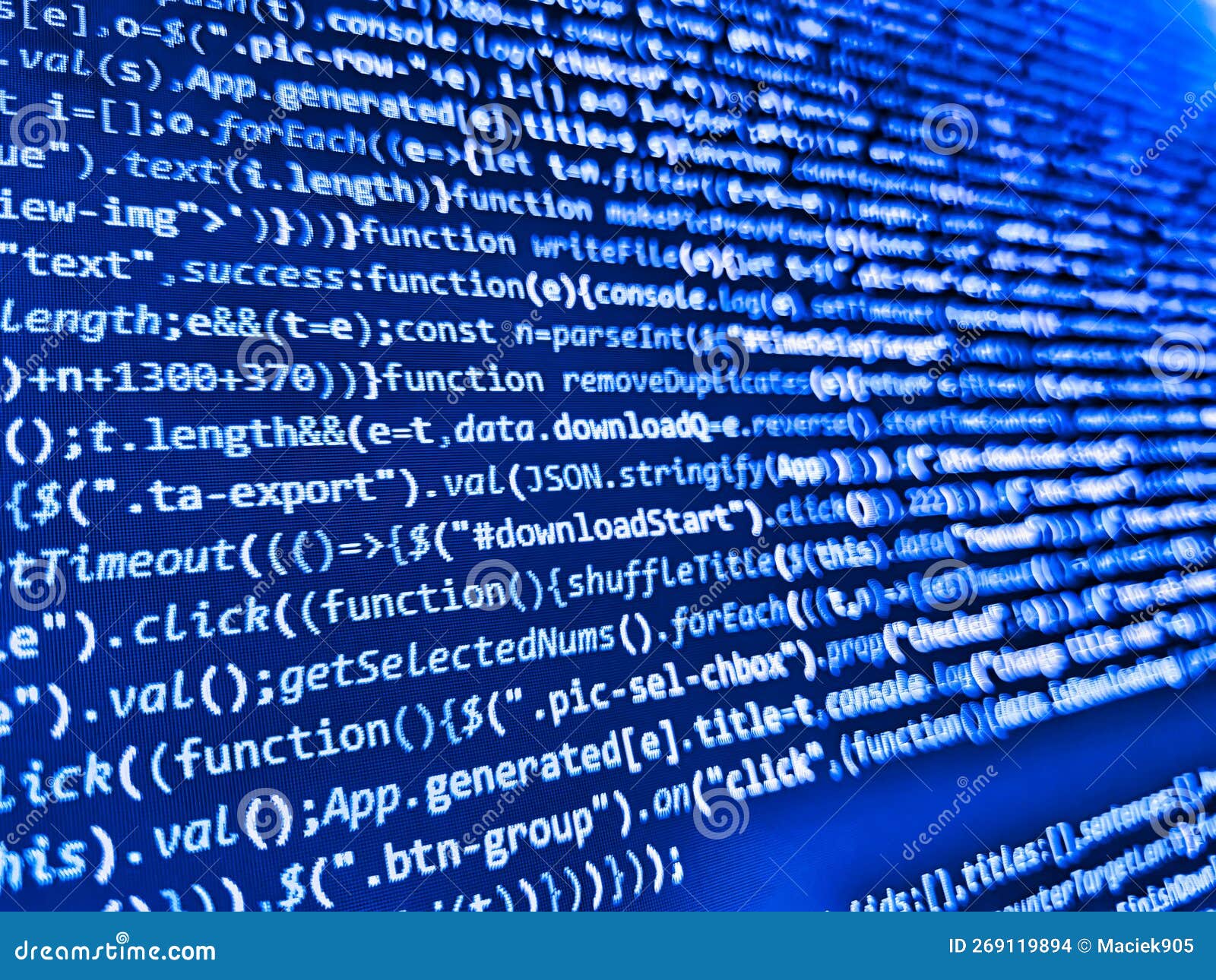 Modern Technology Digital Computer Program Source Code Background A Snipped Of Minified 6454