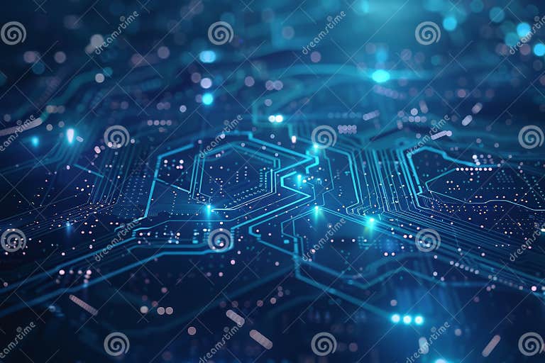 Modern Technology Futuristic Circuit Board Background Design, Quantum Computer Data Processing ...