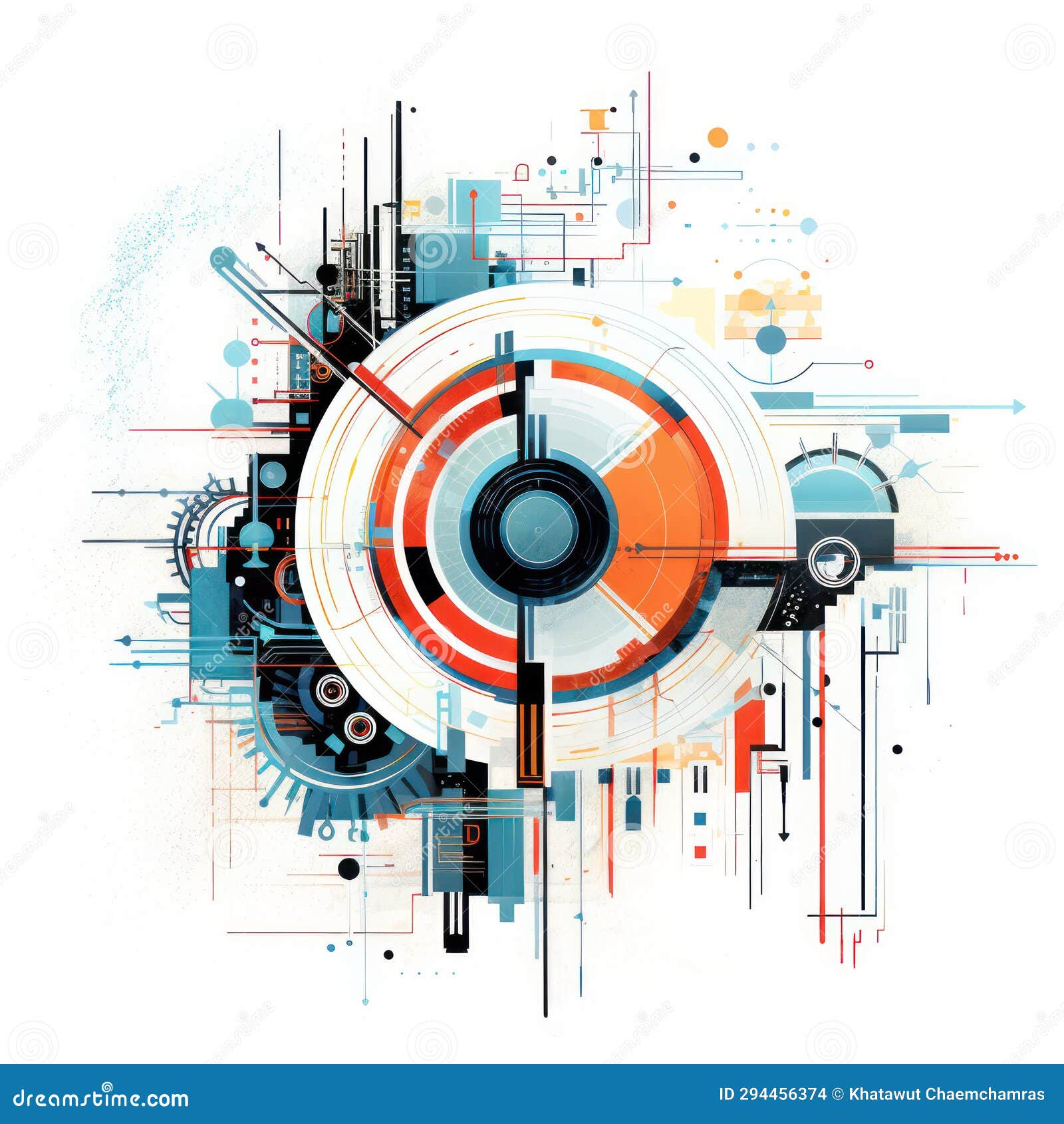 Modern Technology Graphic Element on Clean White Background ...