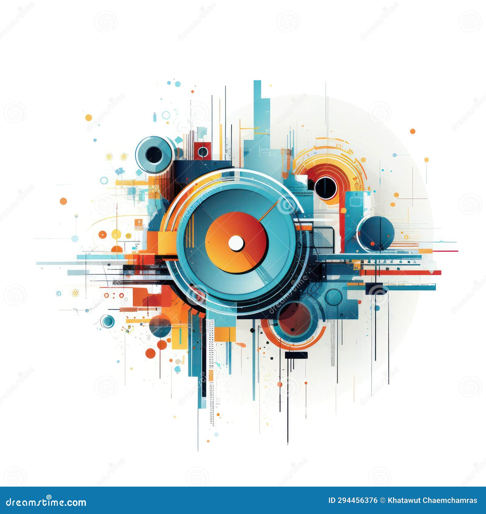 Modern Technology Graphic Element on Clean White Background ...