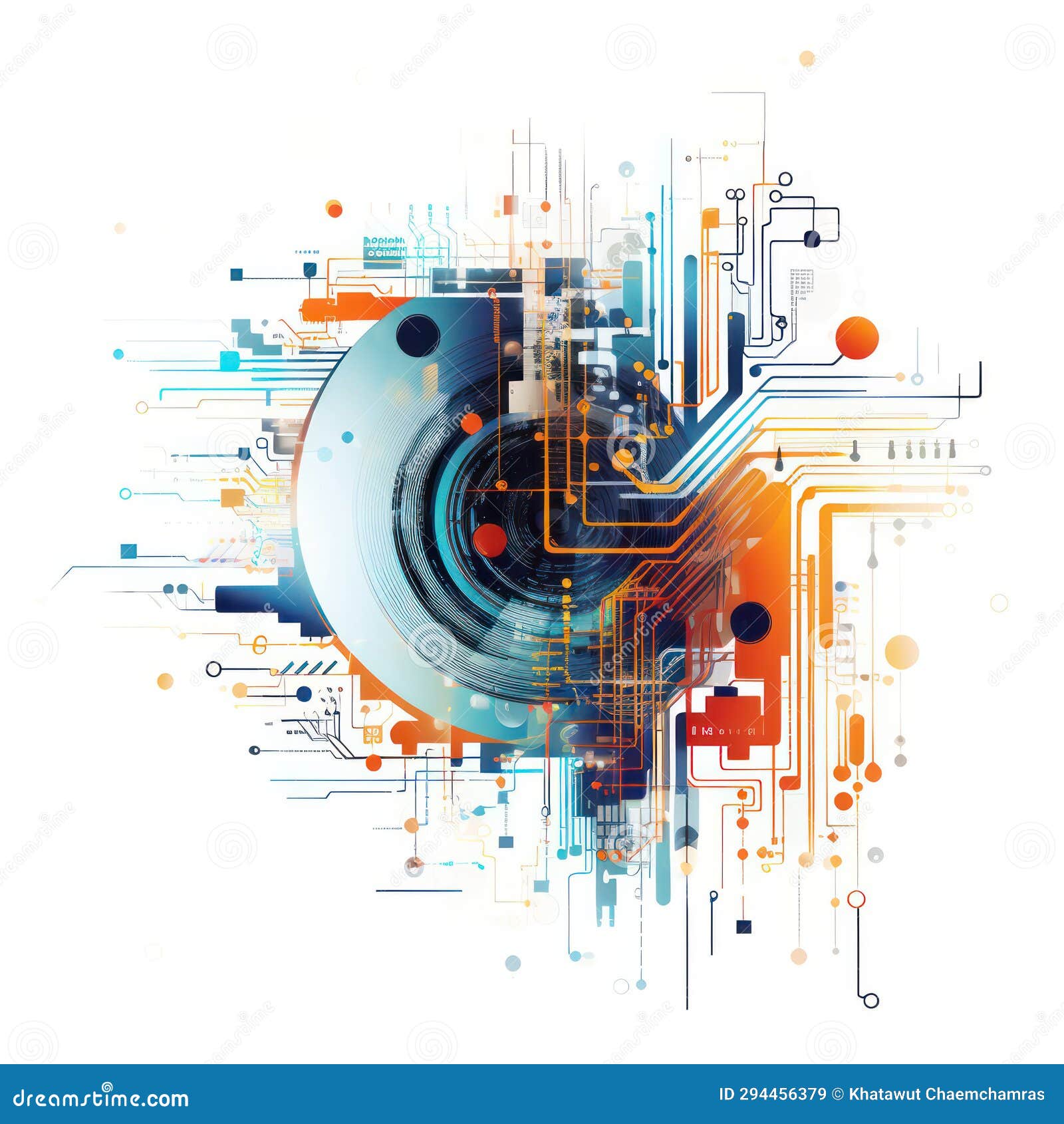 Modern Technology Graphic Element on Clean White Background ...