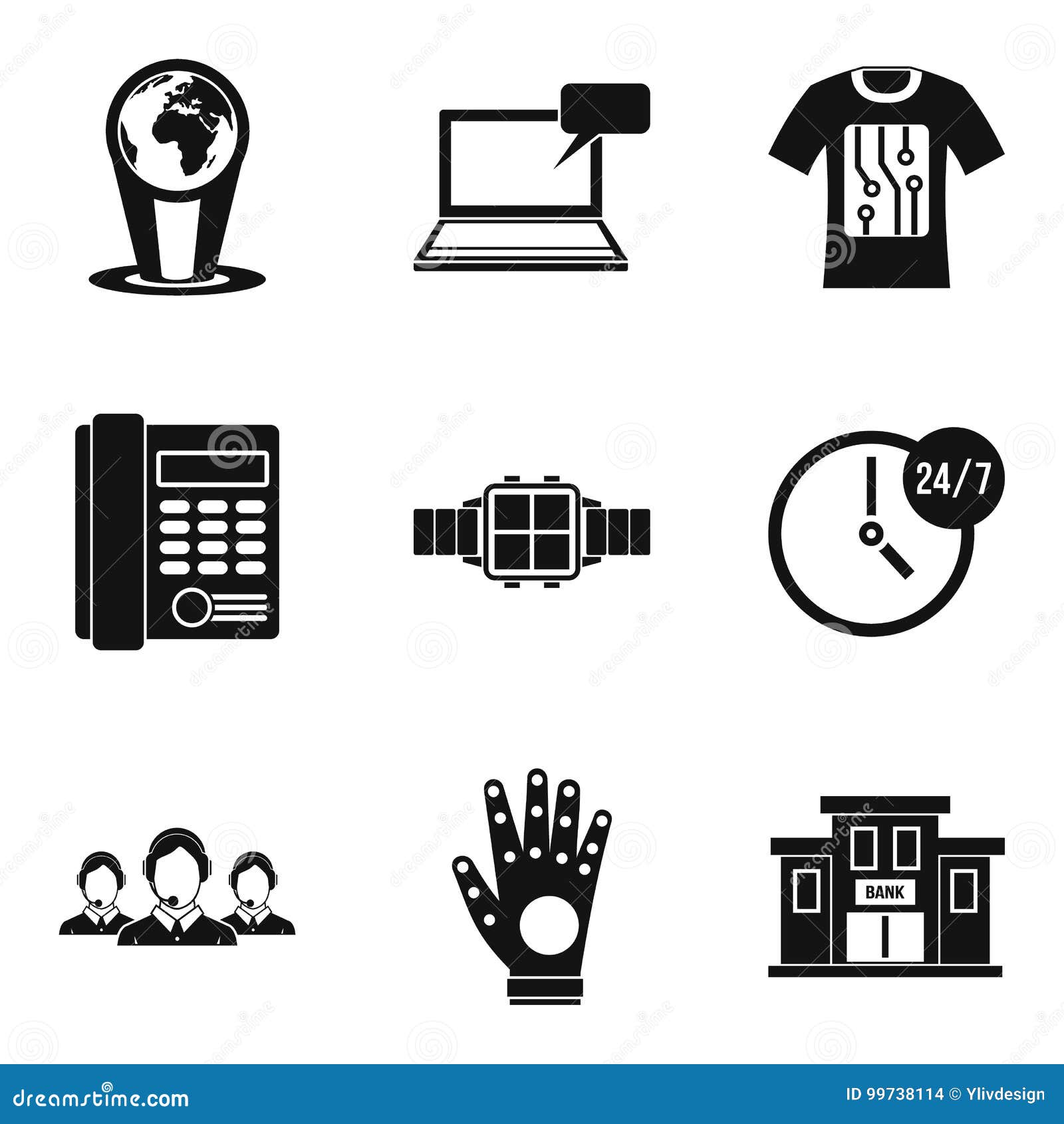 Modern Technology Icon Set, Simple Style Stock Vector - Illustration of ...