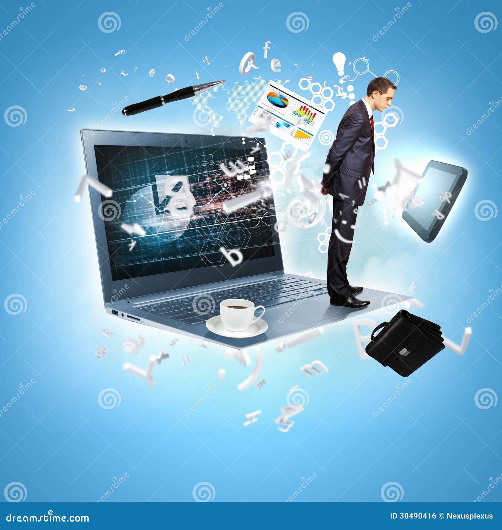 Modern Technology Illustration Stock Photo - Image of screen, computer ...