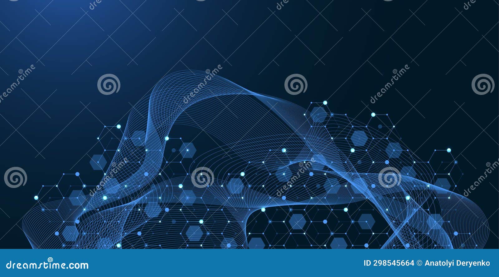 Modern Technology Illustration with Square Grid. Technology Banner ...