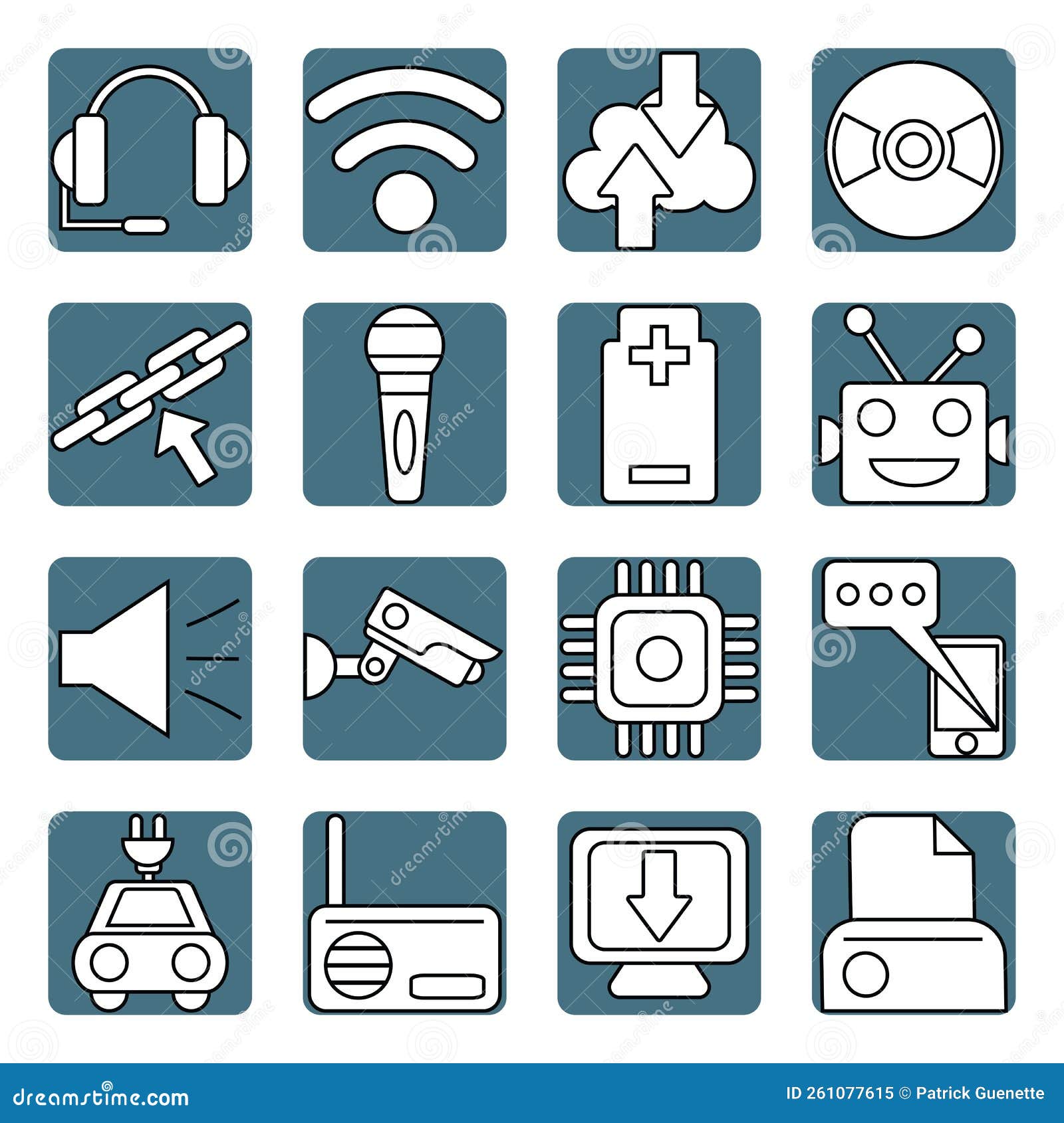 Modern technology, icon stock vector. Illustration of white - 261077615