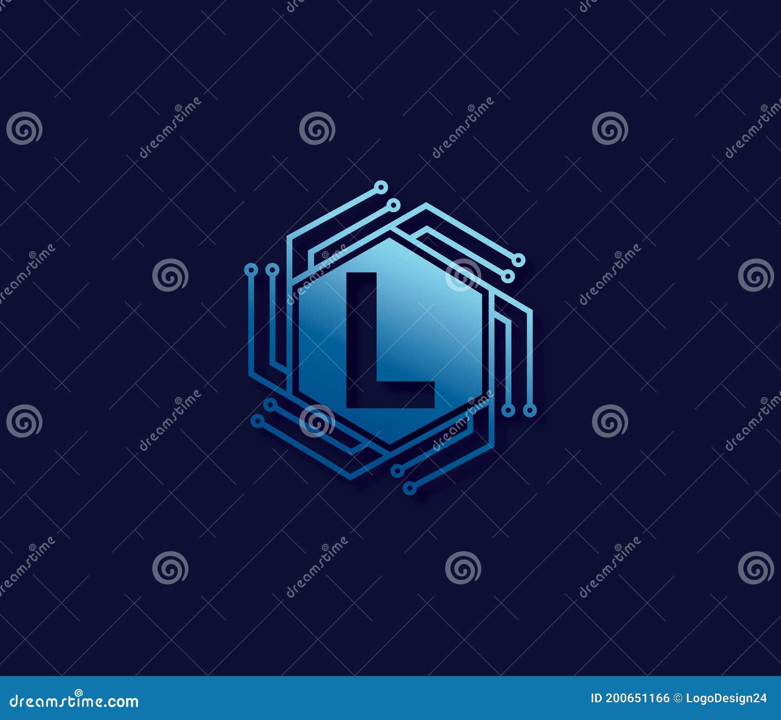 L Alphabet Technology Logo Design Concept Stock Vector - Illustration ...