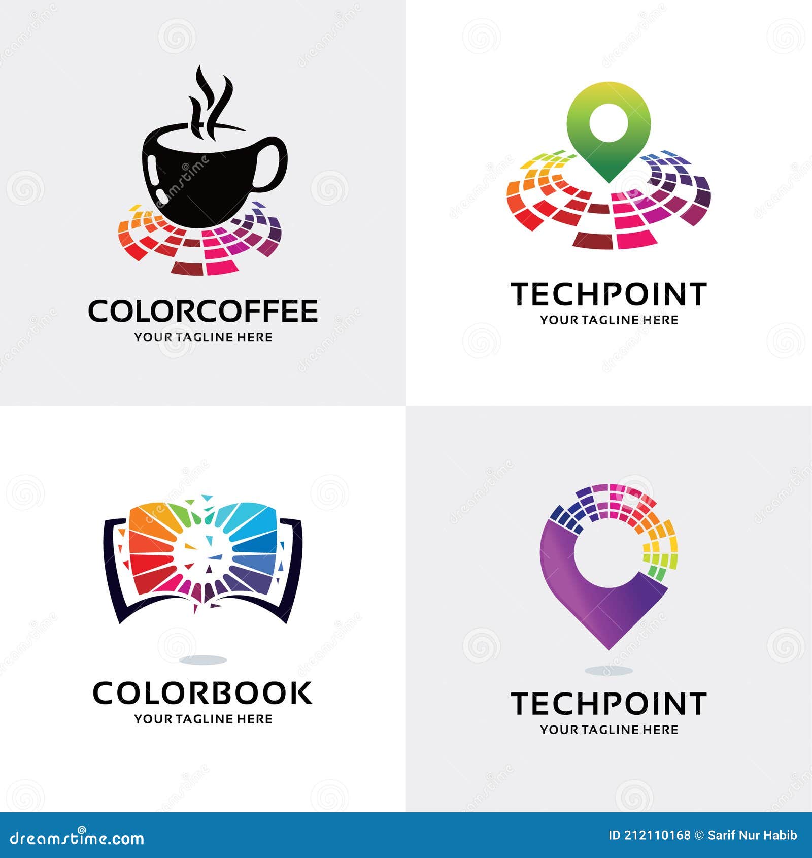 Modern Technology Logo Set Design Template Collection Stock Vector ...