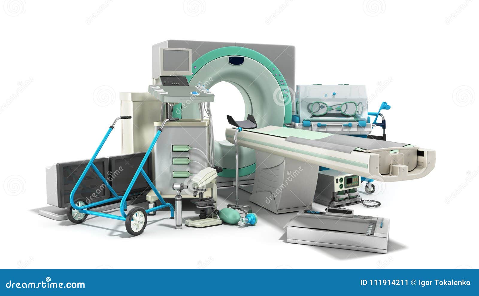 Modern Technology In The Medical Technic 3d Render On White Royalty ...