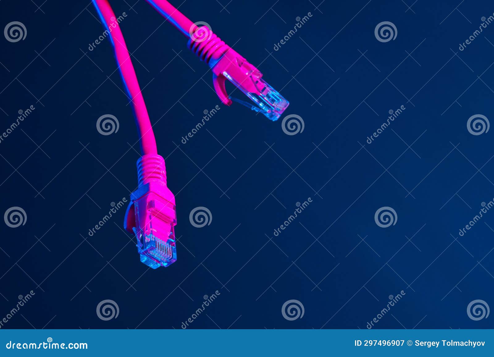 Modern Technology Network Cable in Neon Light. Stock Image - Image of ...
