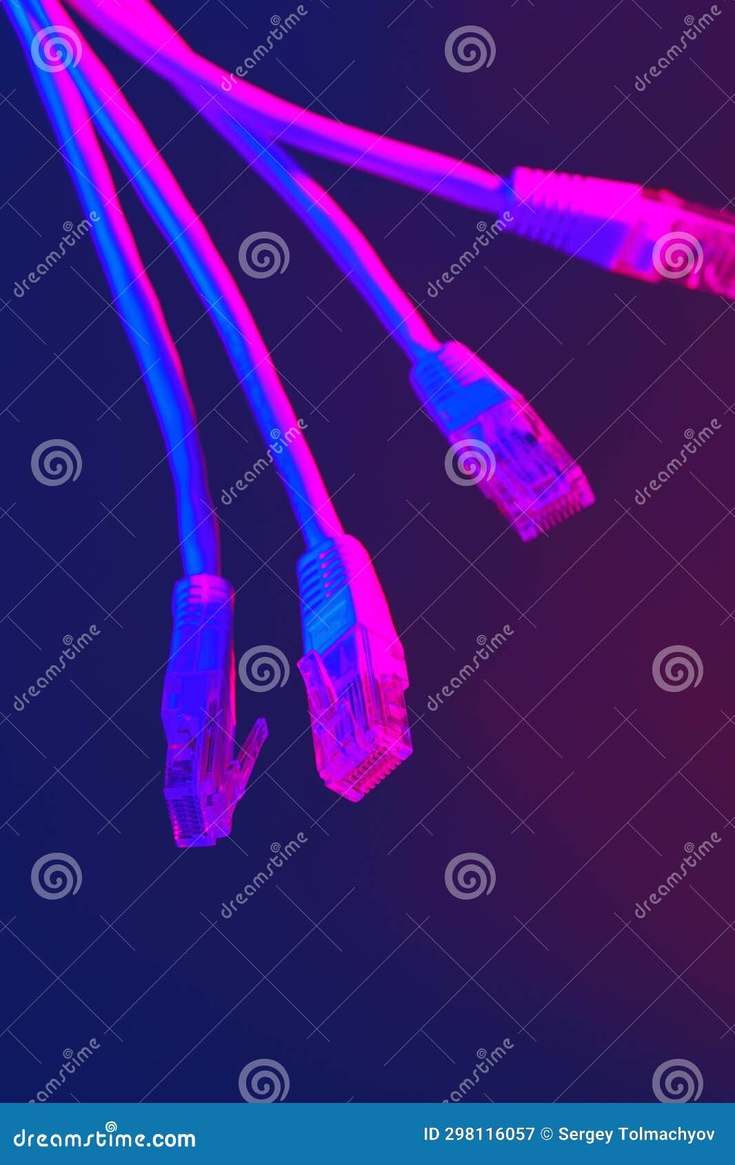Modern Technology Network Cable in Neon Light. Stock Image - Image of ...