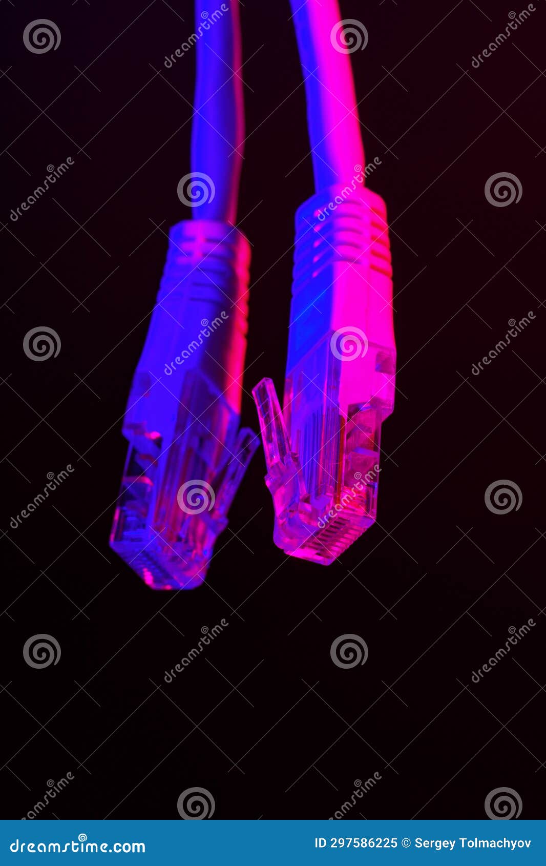 Modern Technology Network Cable in Neon Light. Stock Image - Image of ...