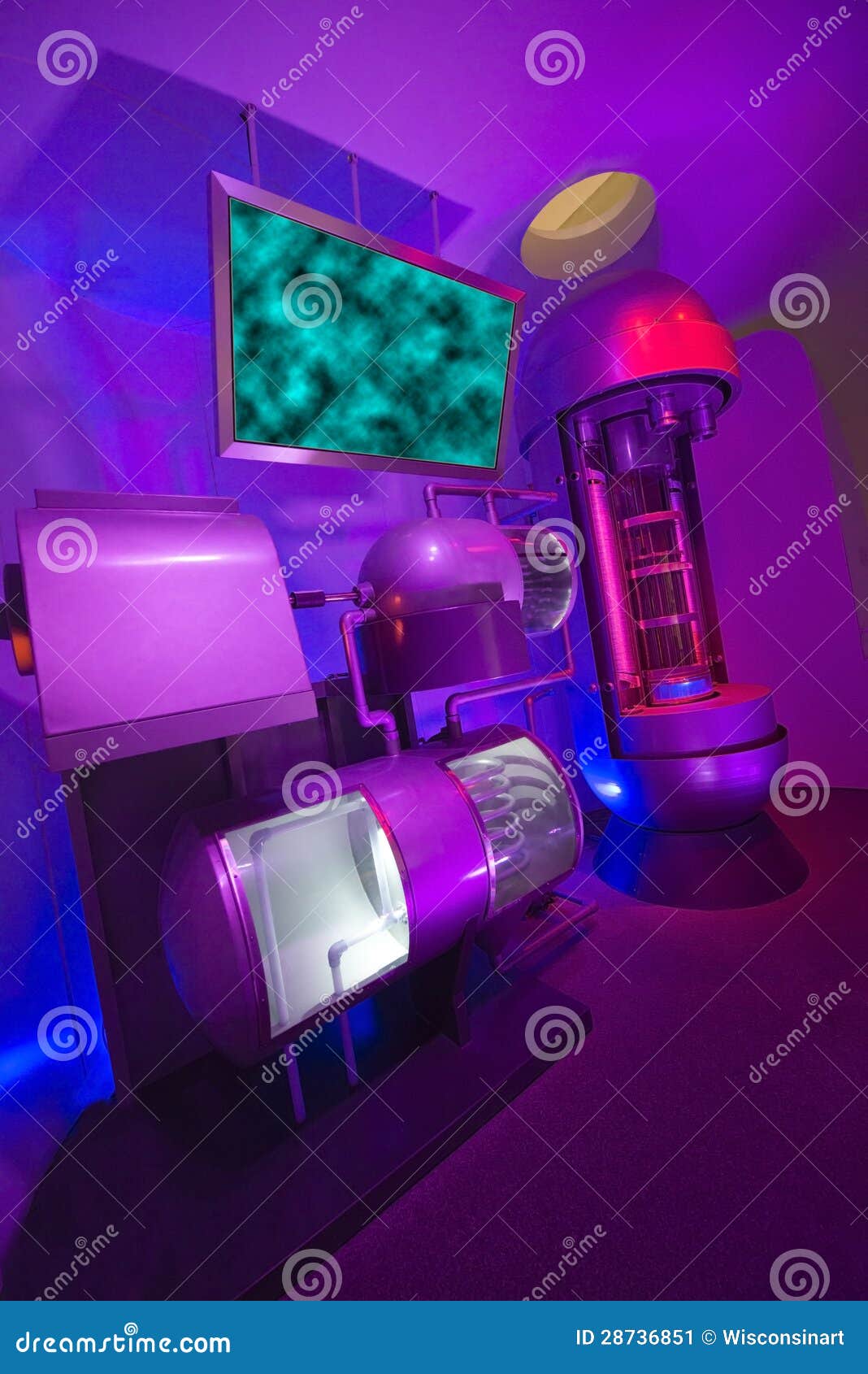 Modern Technology Science Lab with TV Screen Stock Image - Image of ...