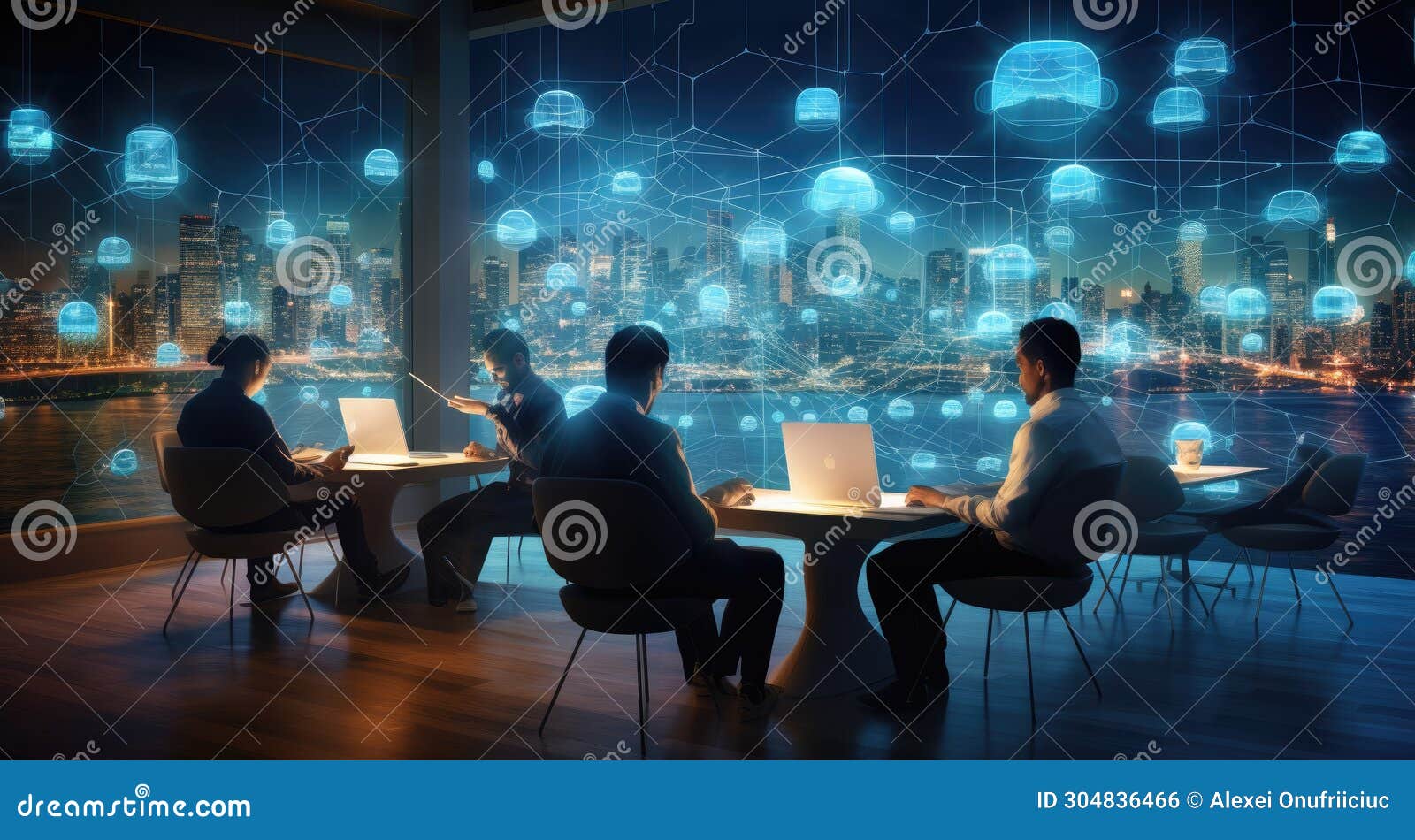 Modern Technology and Social Network in the Office Stock Photo - Image ...