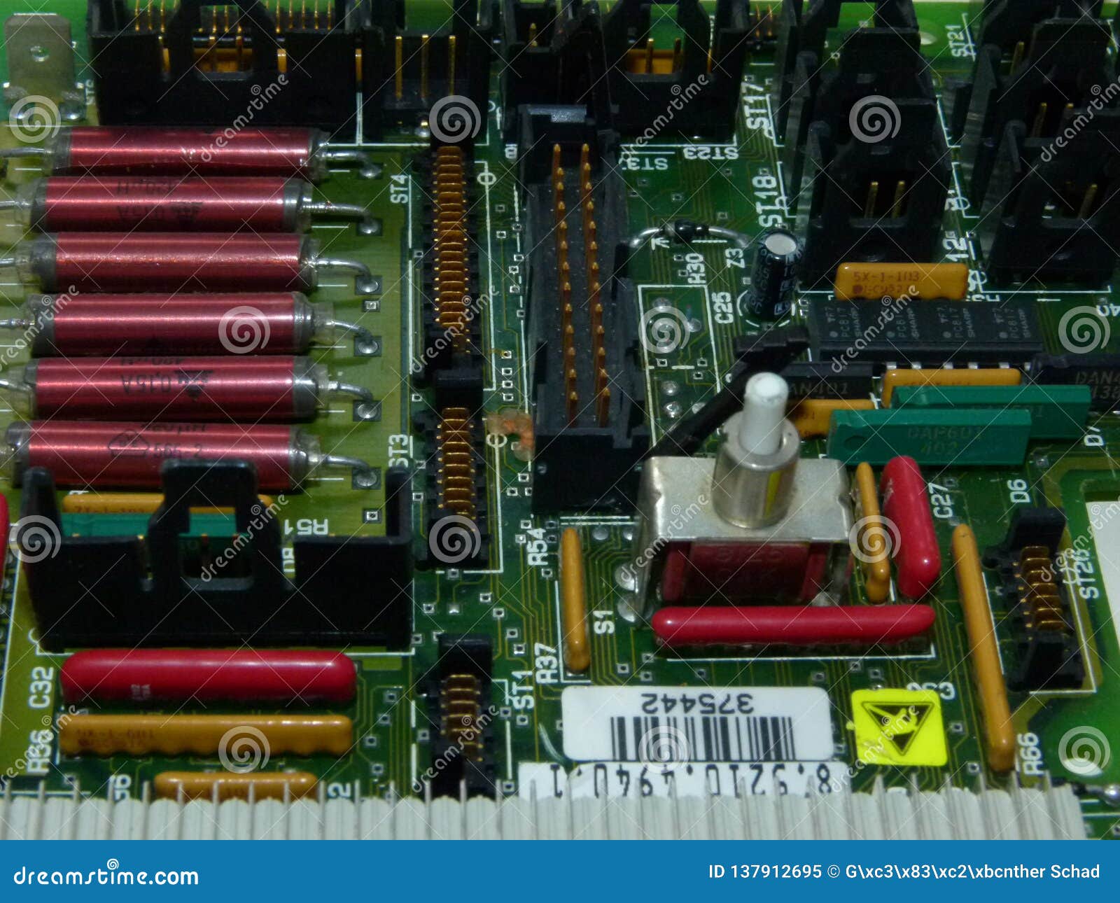 Close Up of a Used Circuit Board 3 Stock Image - Image of ...
