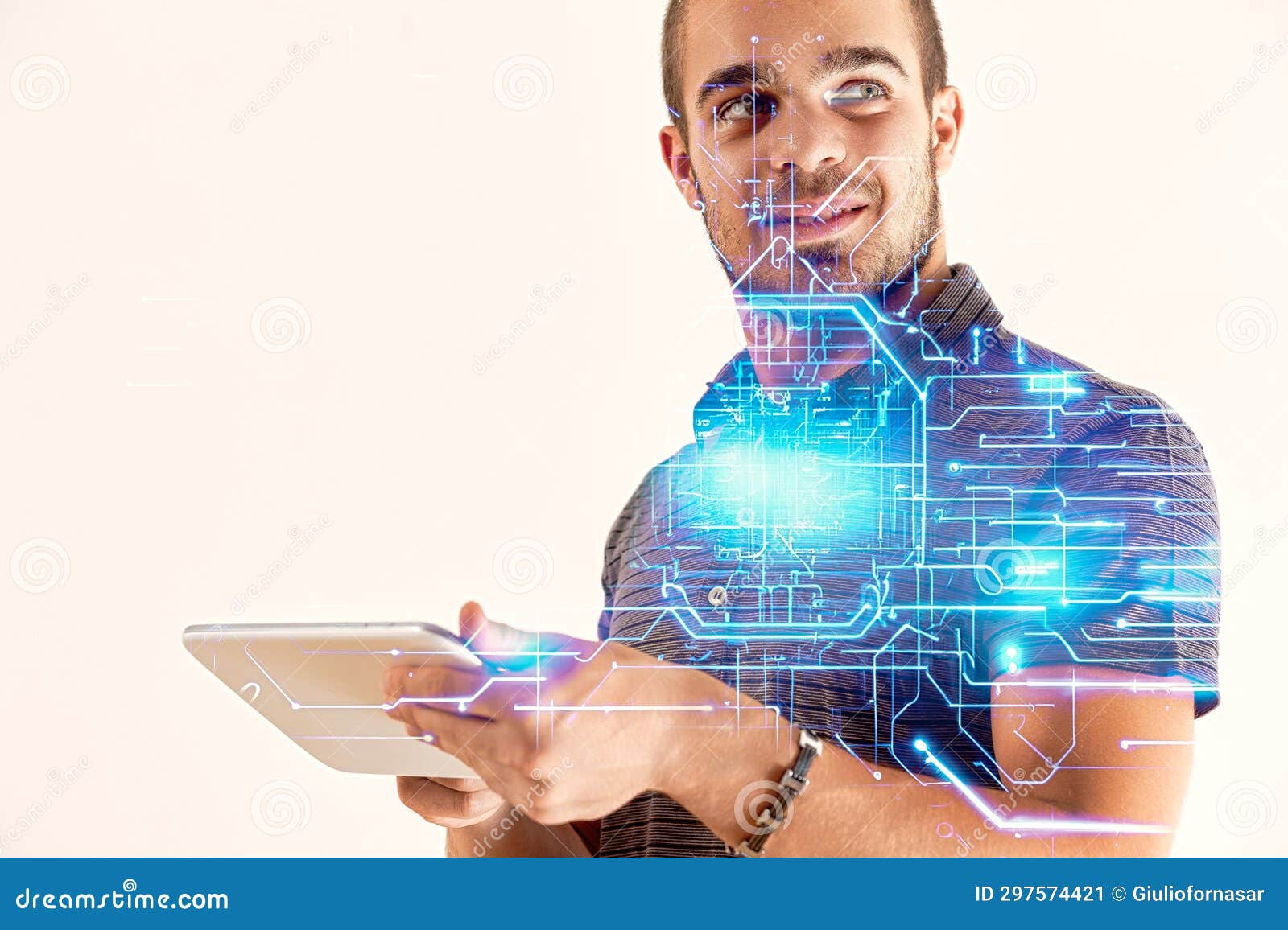 Modern Technology at User’s Fingertips Stock Image - Image of ...