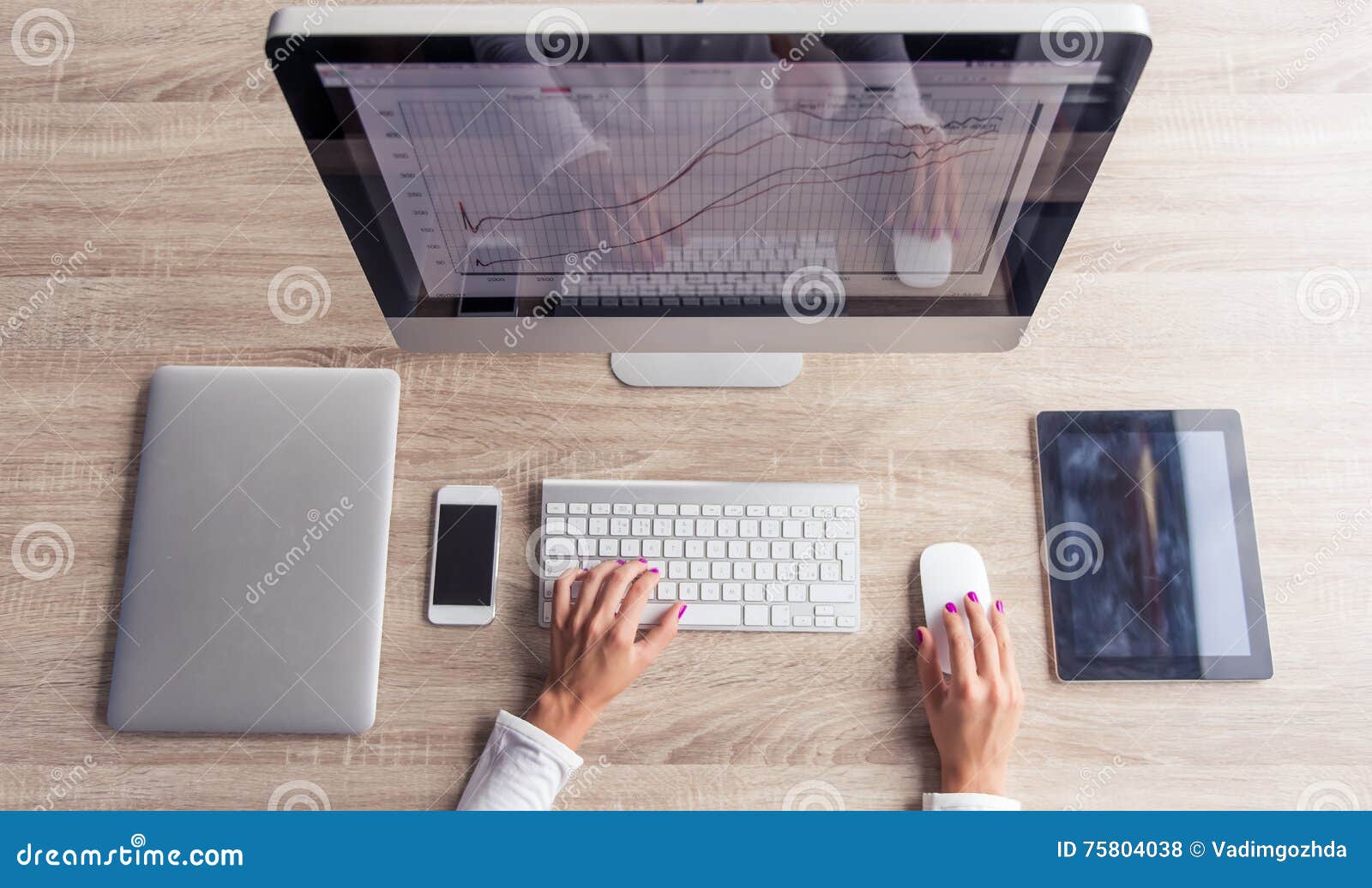 Modern technology for work stock photo. Image of lady - 75804038