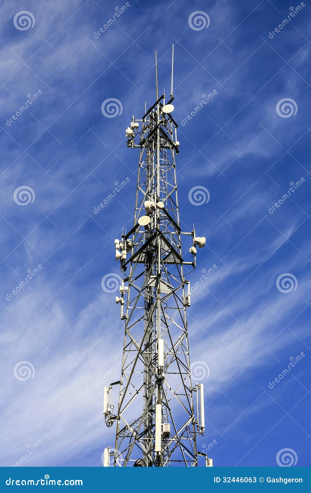 Modern Telecommunications Tower. Stock Image - Image of broadcasting ...