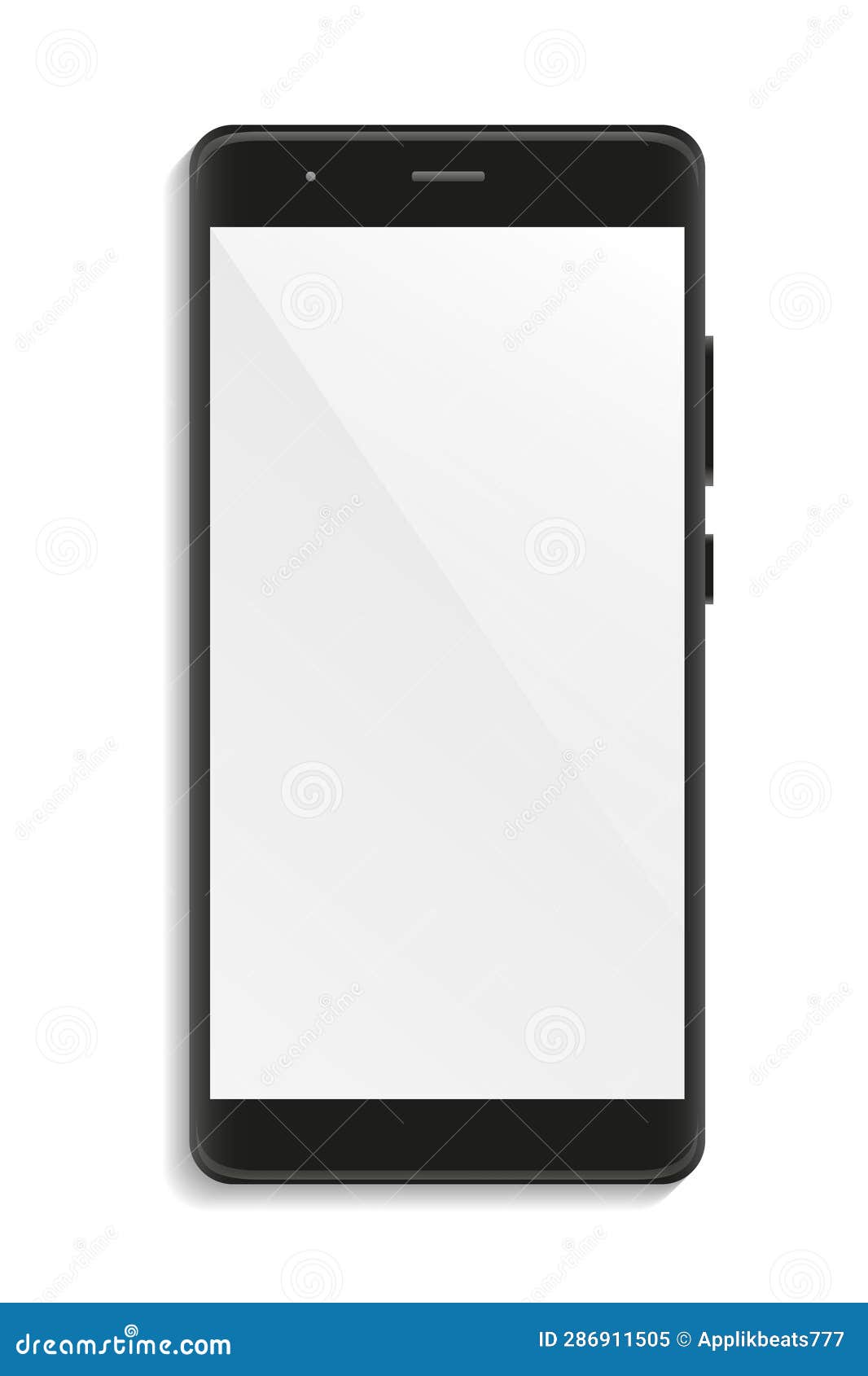 Modern Telephone with Blank Touchscreen Isolate on White for Design ...