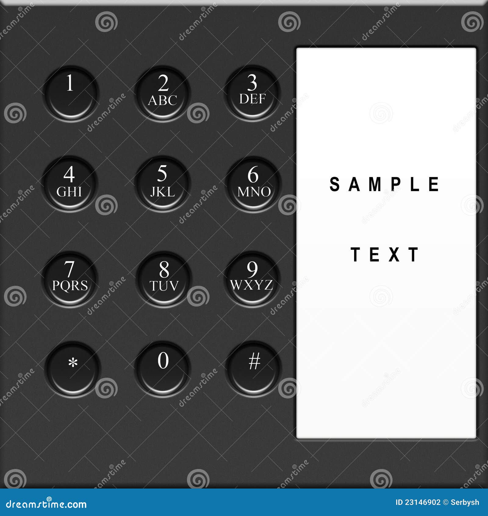 Modern Telephone Keypad with Sample Text Stock Photo - Image of ...