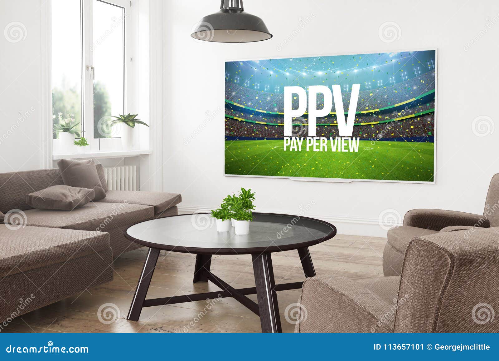 Modern Television Pay Per View Stock Illustration - Illustration of ...