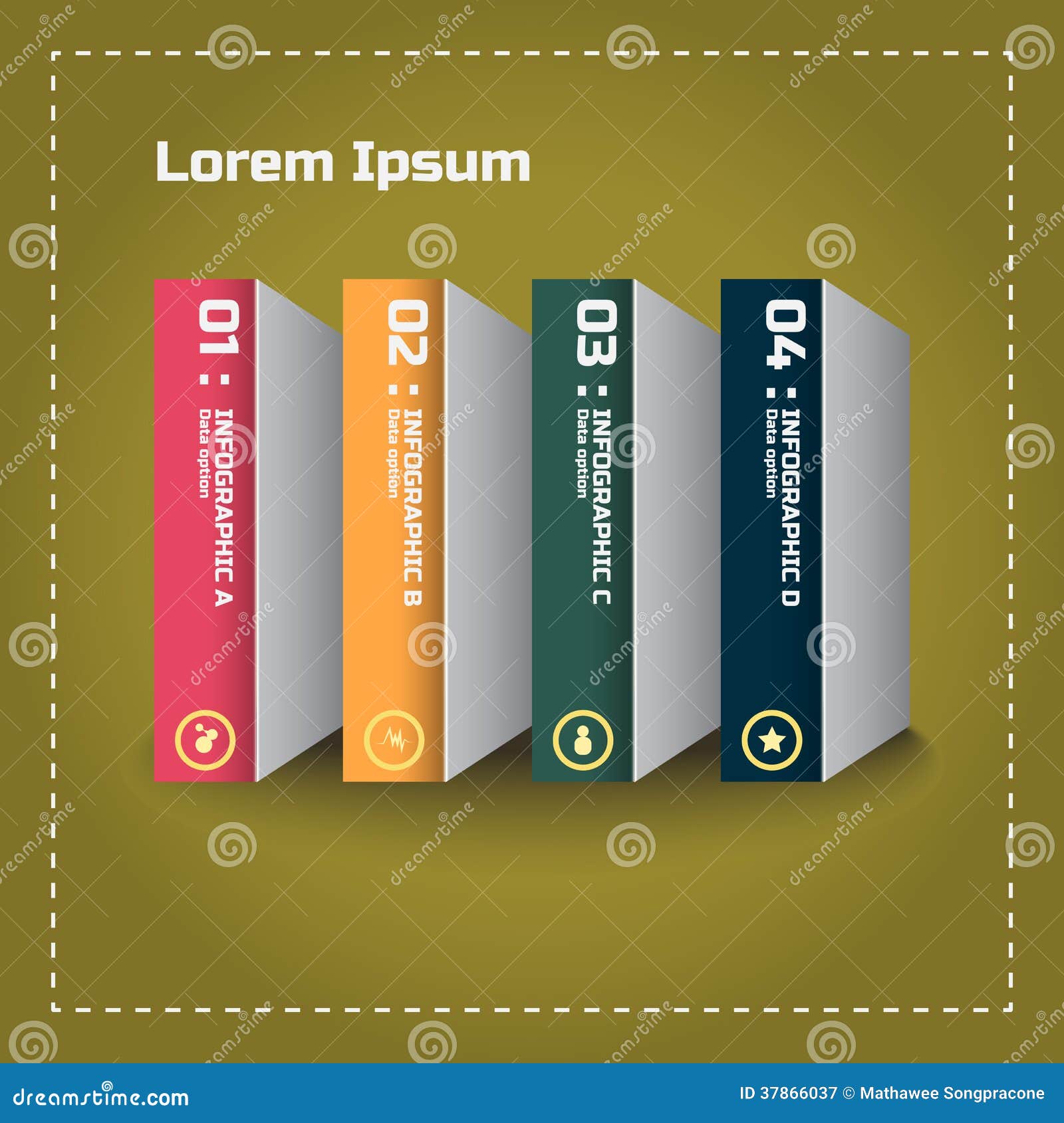 Modern Template Design Concept in Book Stack Style Stock Vector ...