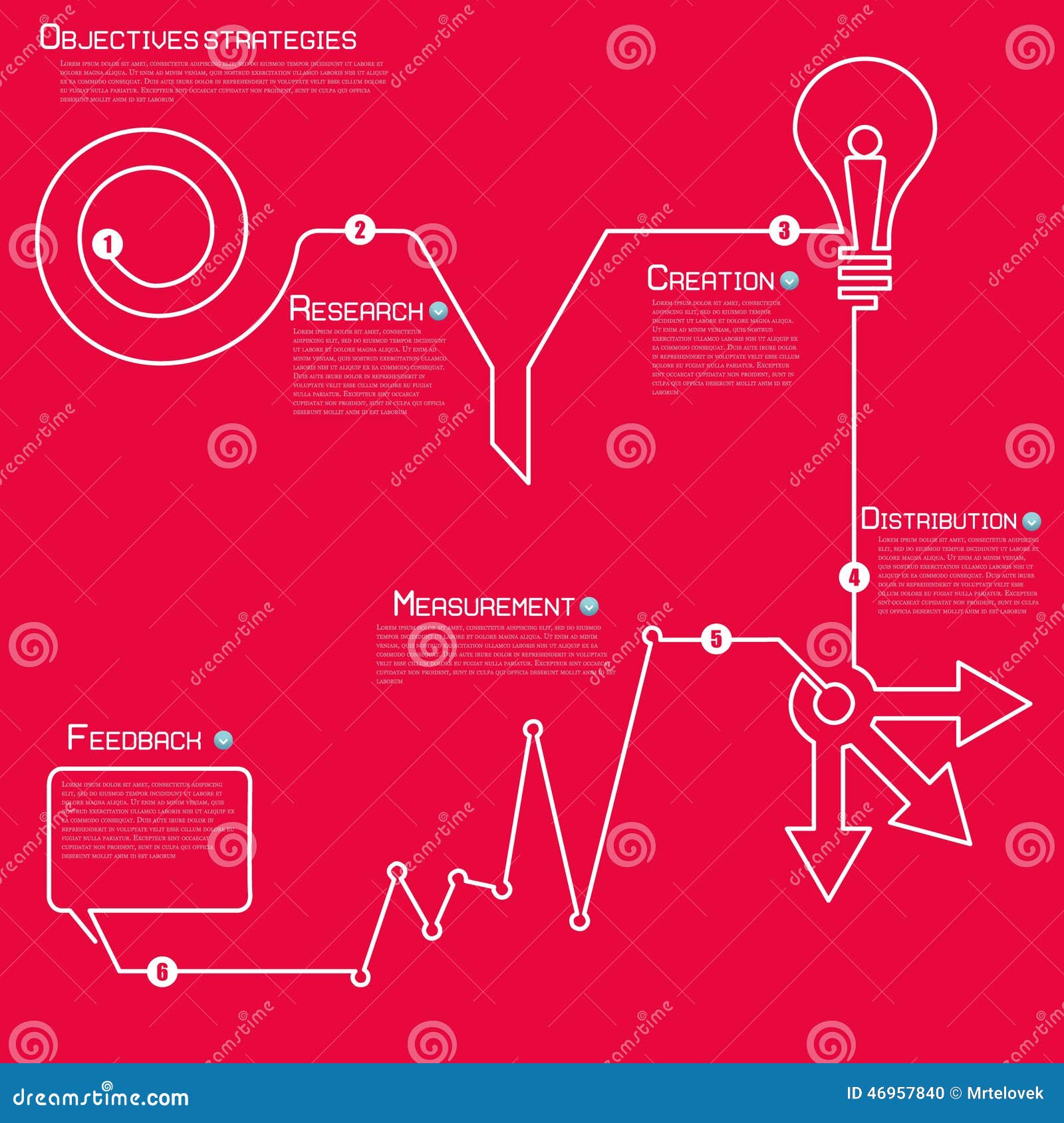 Modern Template Infographics Process Number White Line Stock ...