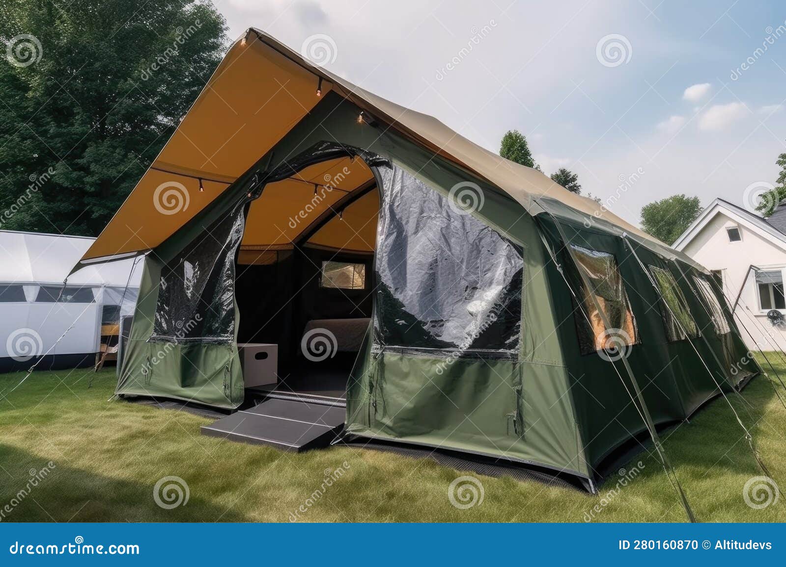 Modern Tent with State-of-the-art Technology and Design Stock Photo ...