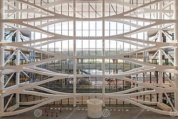Architecture of Modern Terminal Building with Steel Framework Stock ...