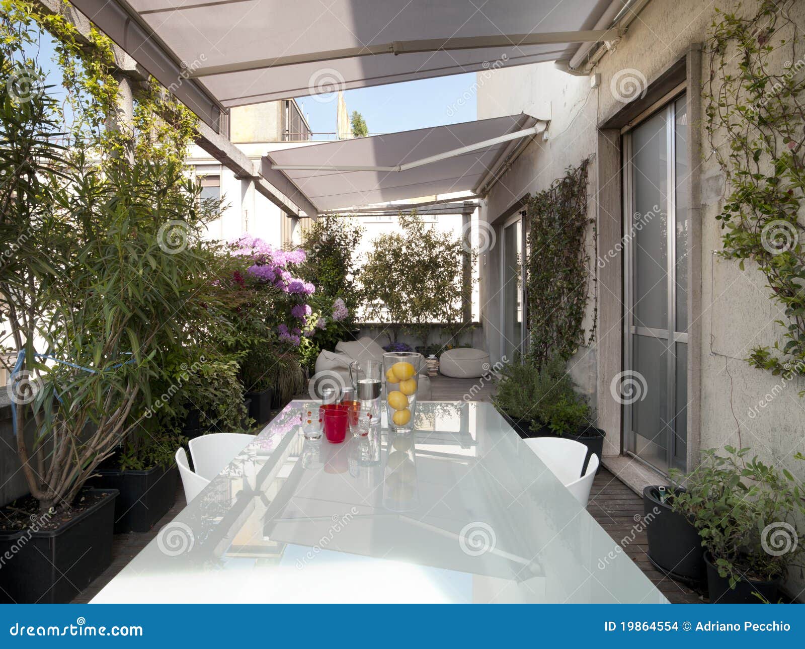 Modern terrace stock photo. Image of blue, color, furniture - 19864554