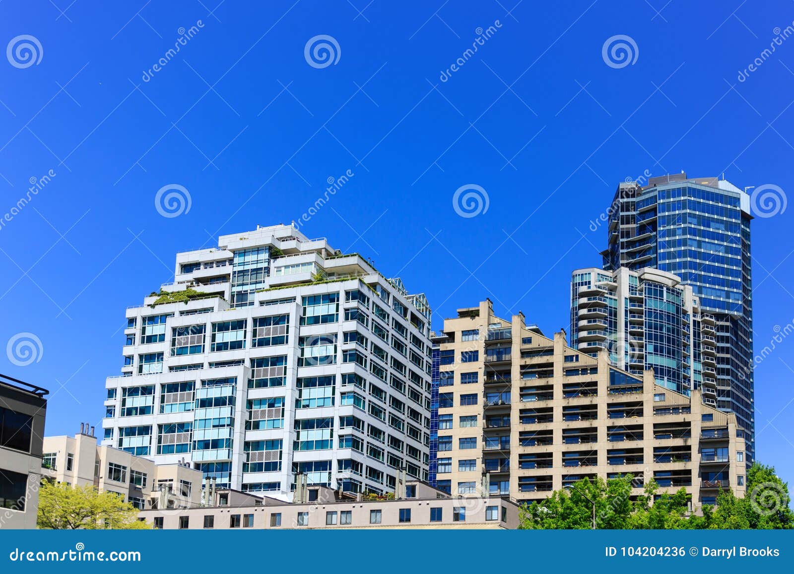 Modern Terraced Buildings in Seattle Stock Photo - Image of cityscape ...