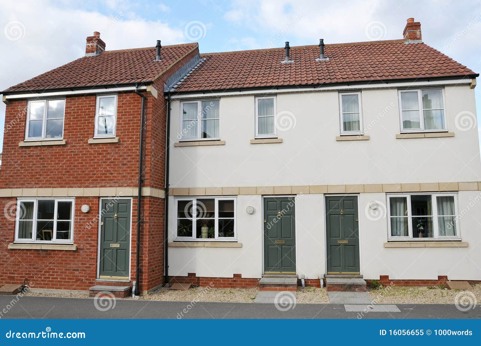 Modern Terraced Houses stock image. Image of exterior - 16056655