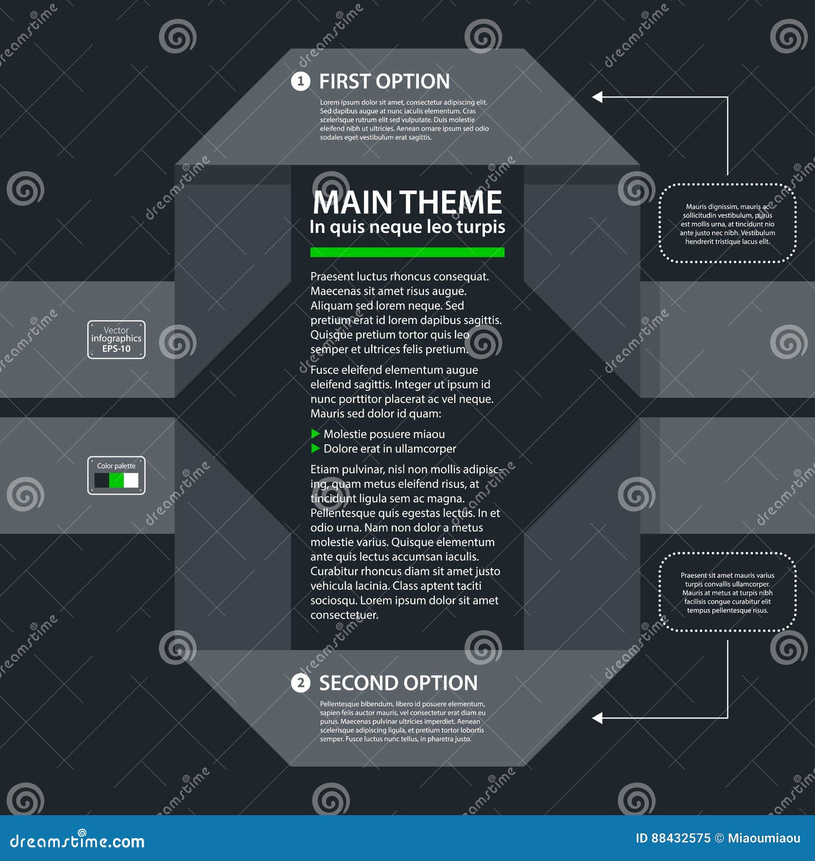 Modern Text Background with Two Numbered Paper Stripes in Flat Style on ...