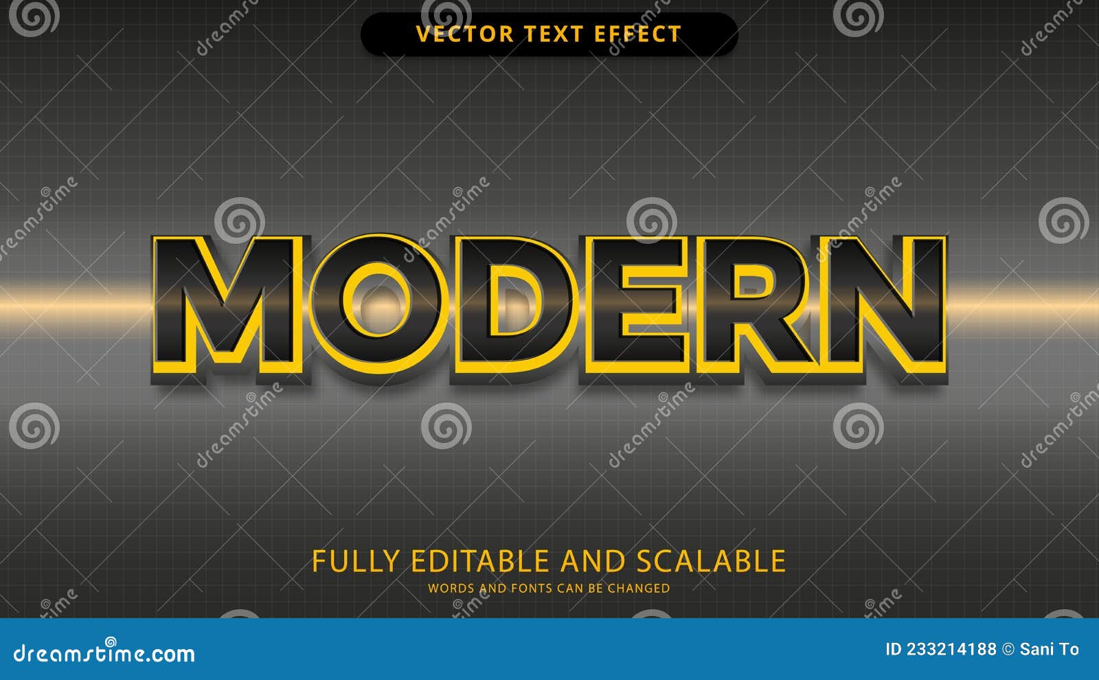 Modern Text Effect Editable Eps File Stock Vector - Illustration of ...