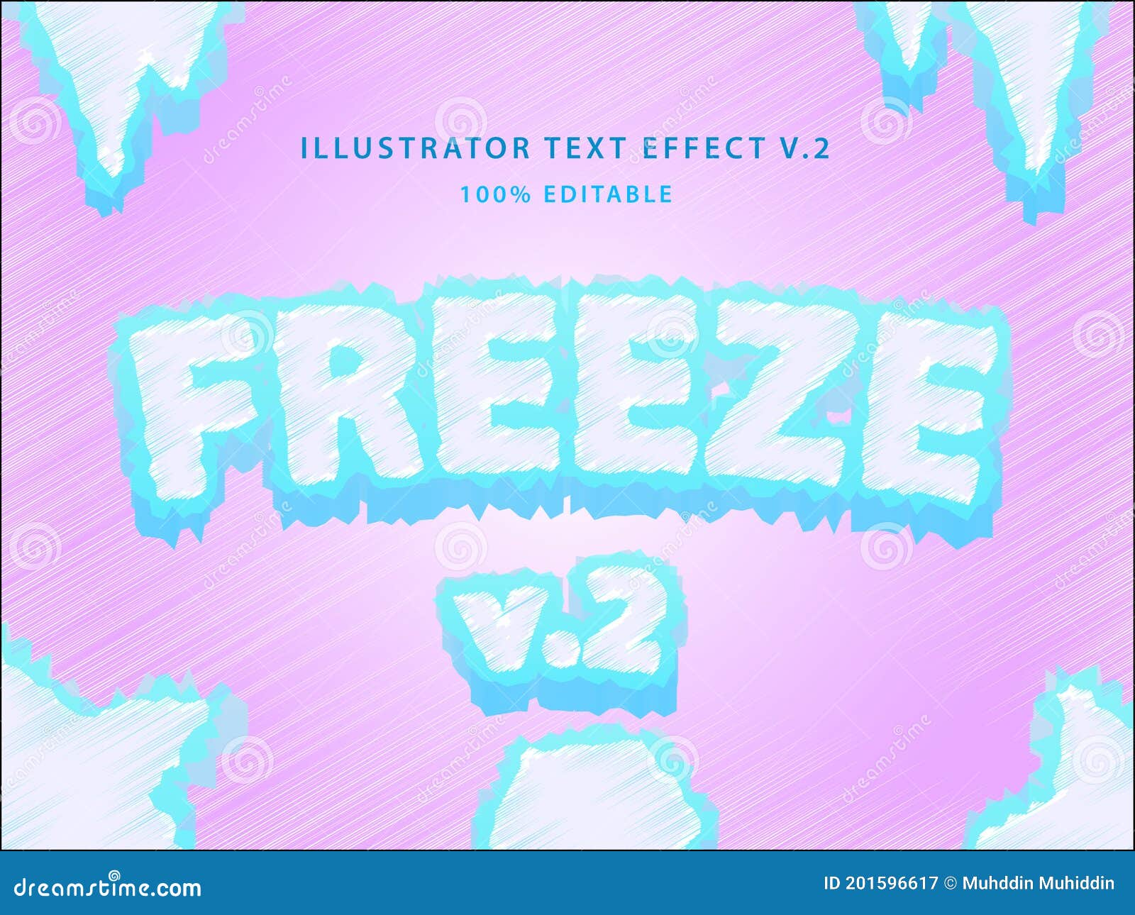 Modern Text Effect Freeze Version 2 Stock Vector - Illustration of ...