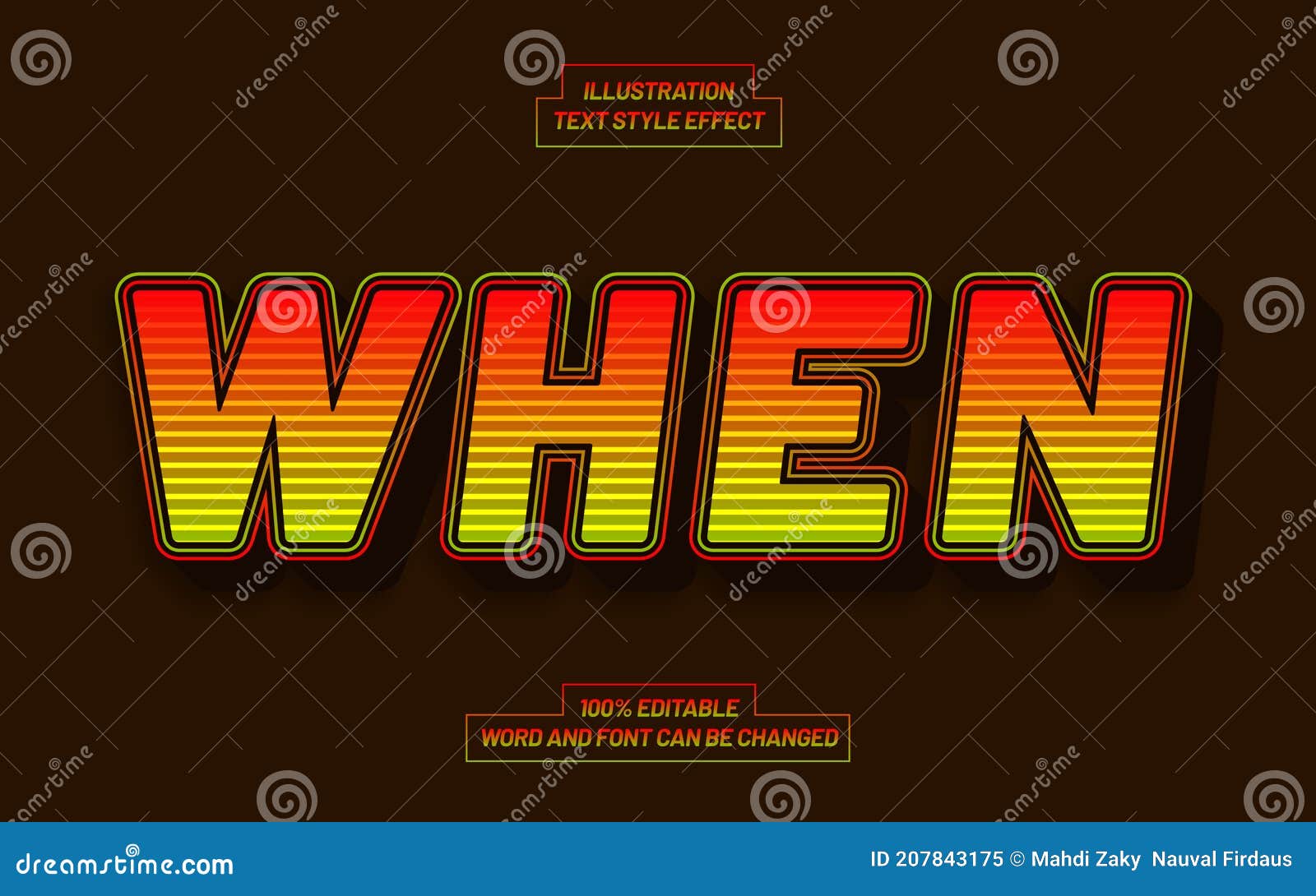Modern when Text Style Effect Stock Vector - Illustration of creative ...