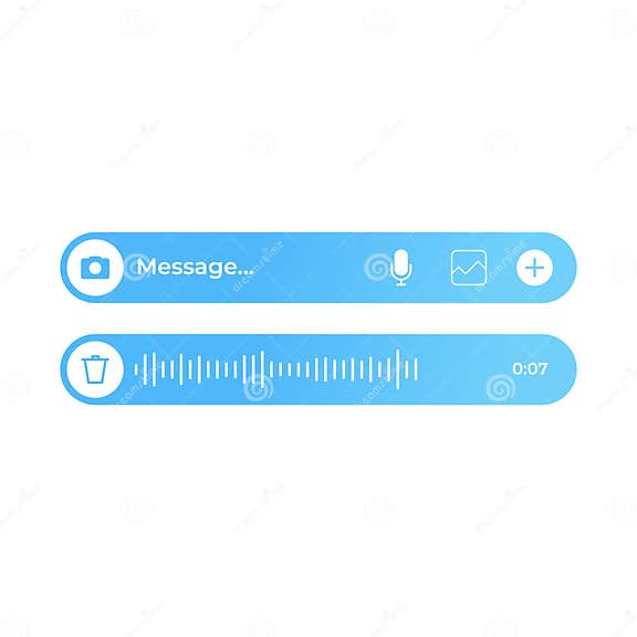 Modern Text and Voice Message Ui. Stock Vector - Illustration of ...