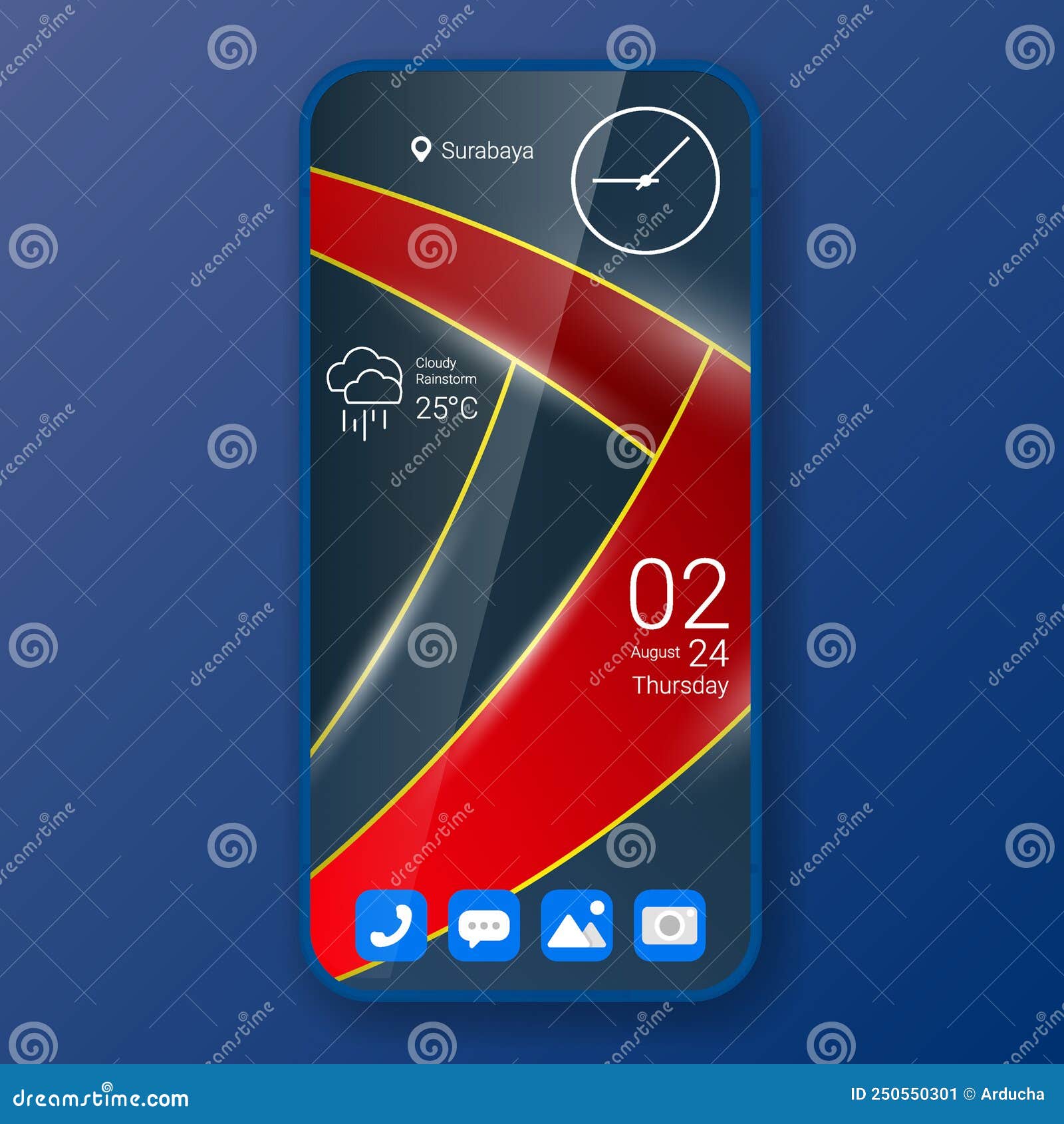 Modern Theme User Interface Realistic Smartphone Design Stock Vector ...