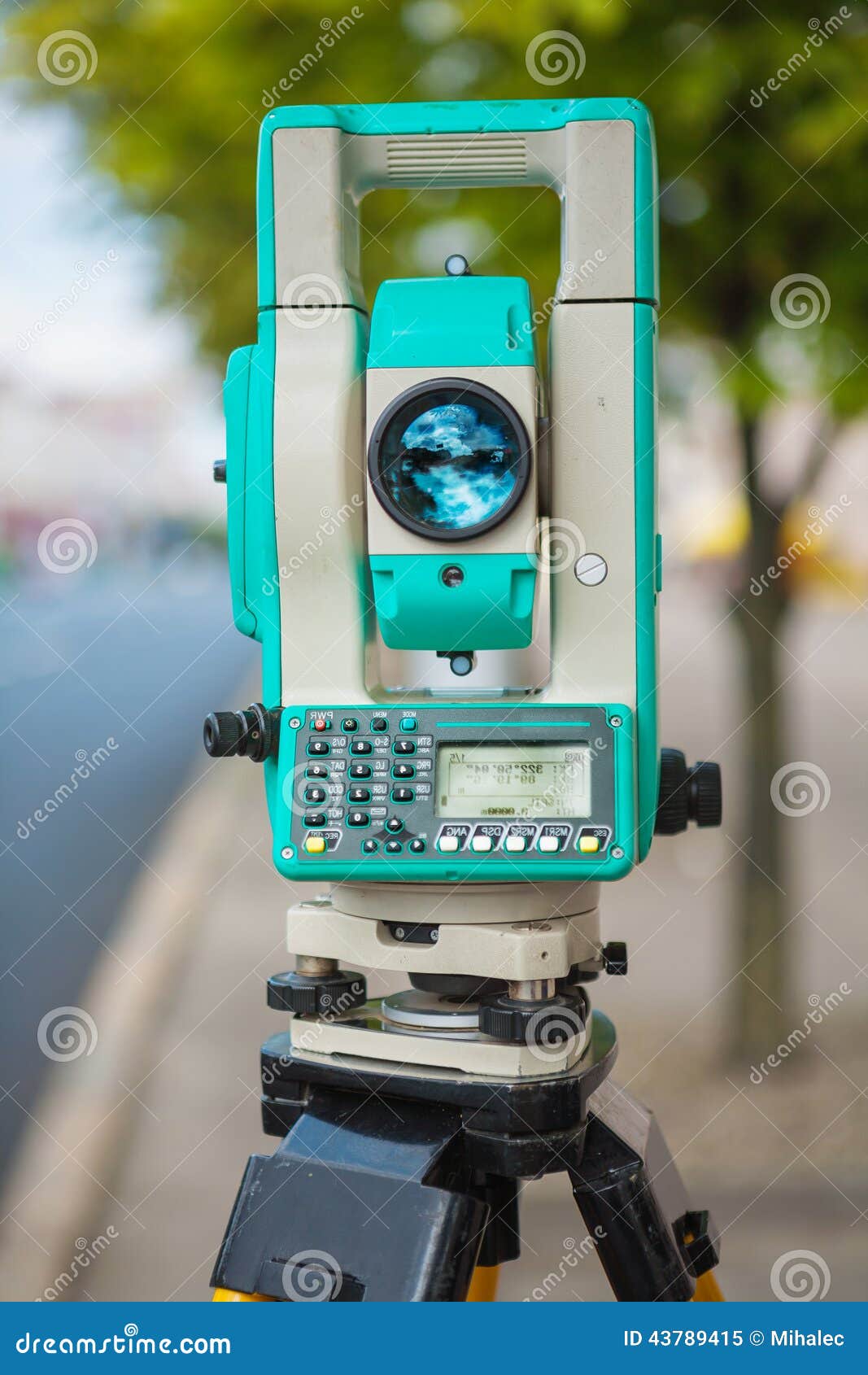 Modern Theodolite Close Up View Stock Image - Image of outdoors ...