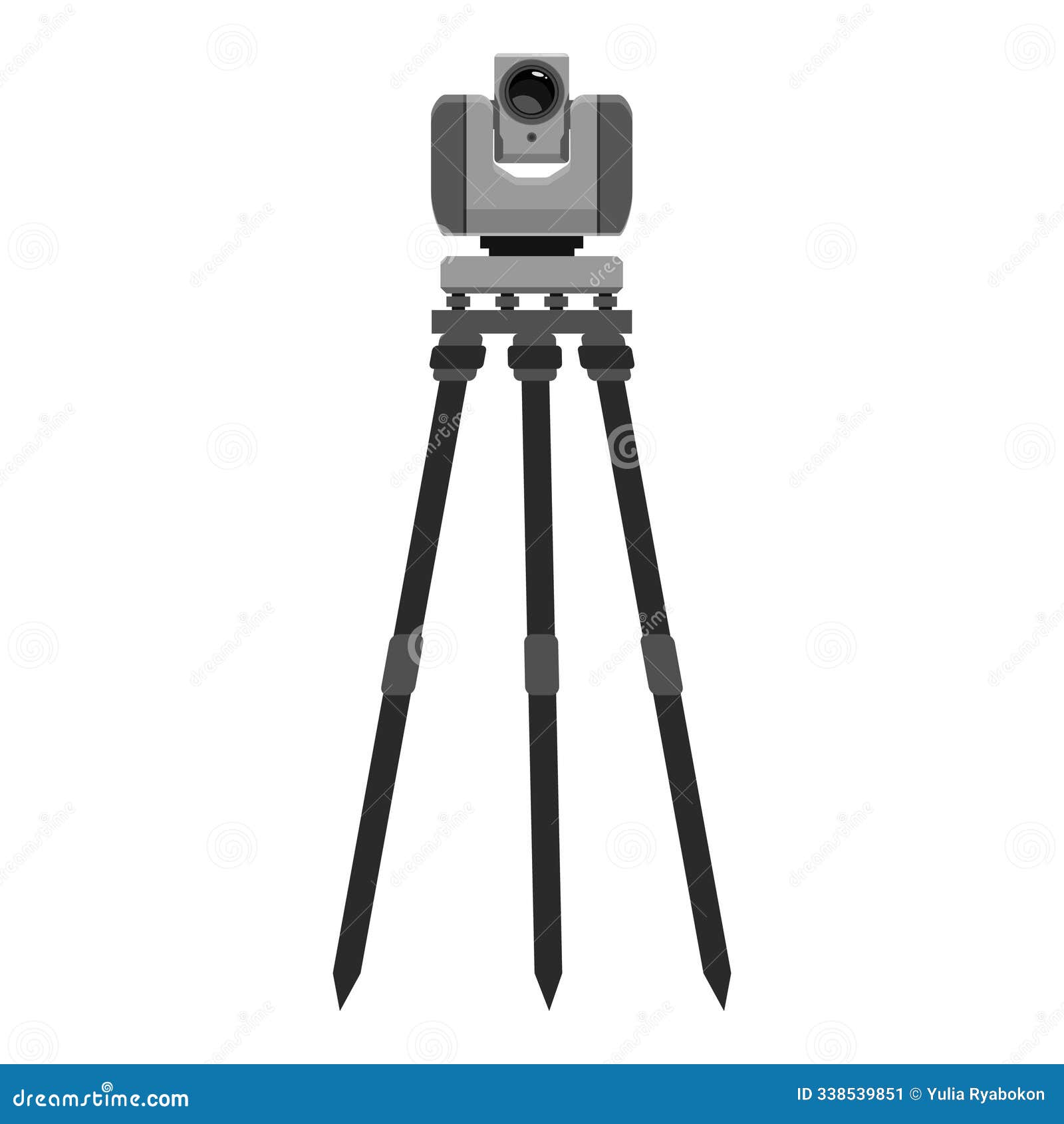 Modern Theodolite Standing on Tripod Measuring Elevation Differences on ...