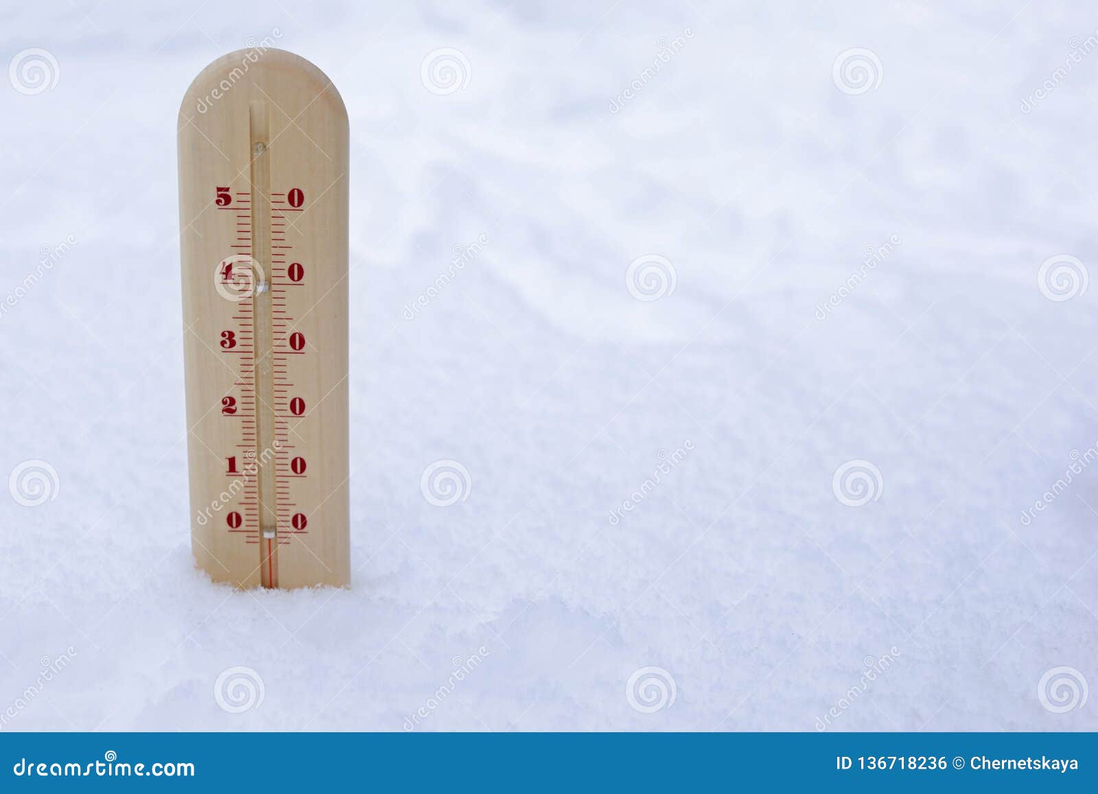 Modern Thermometer in Snow Outdoors Stock Photo - Image of scale ...