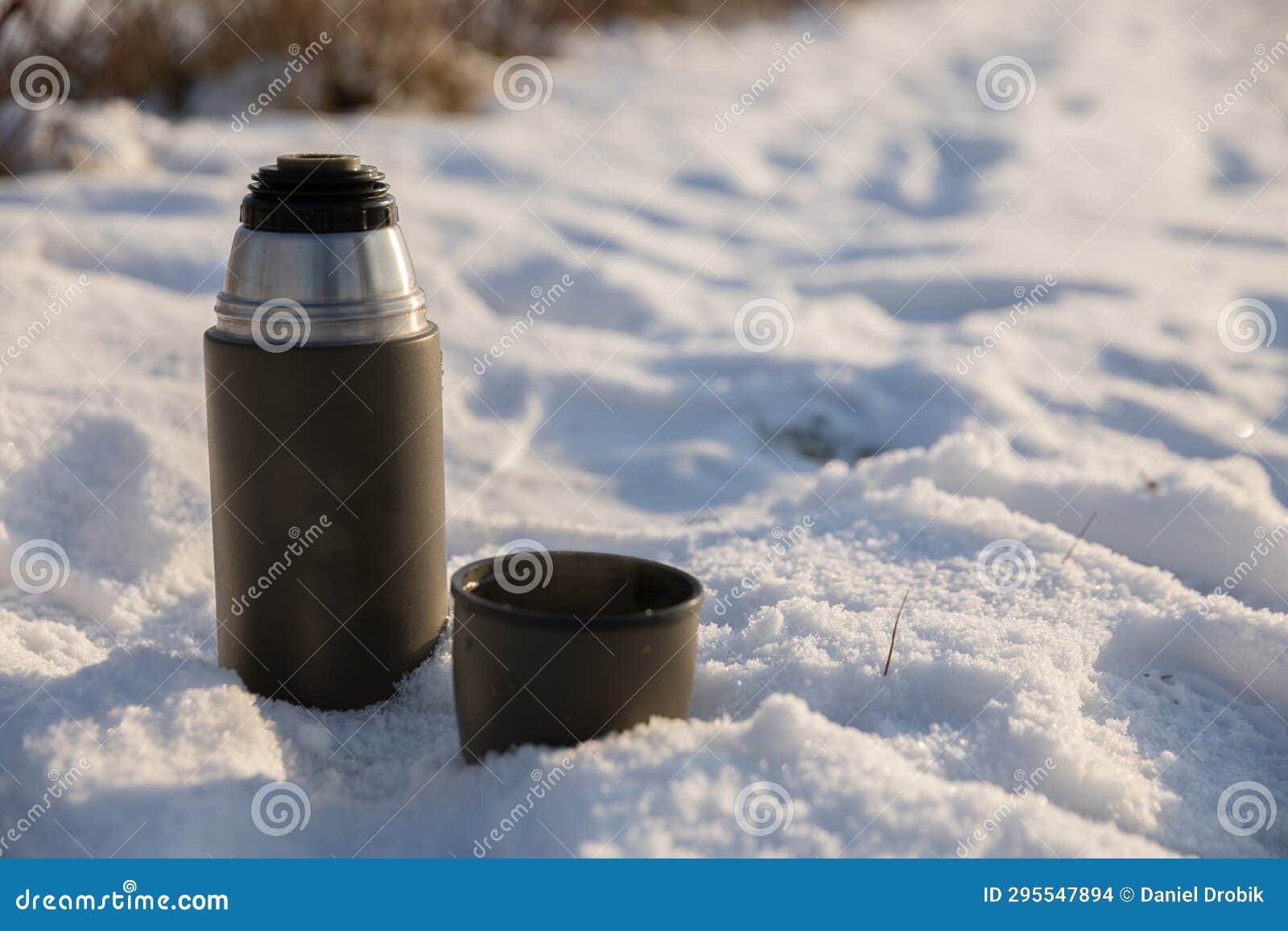 Modern Thermoses Can Keep a Drink Warm for Hours. Stock Photo - Image ...