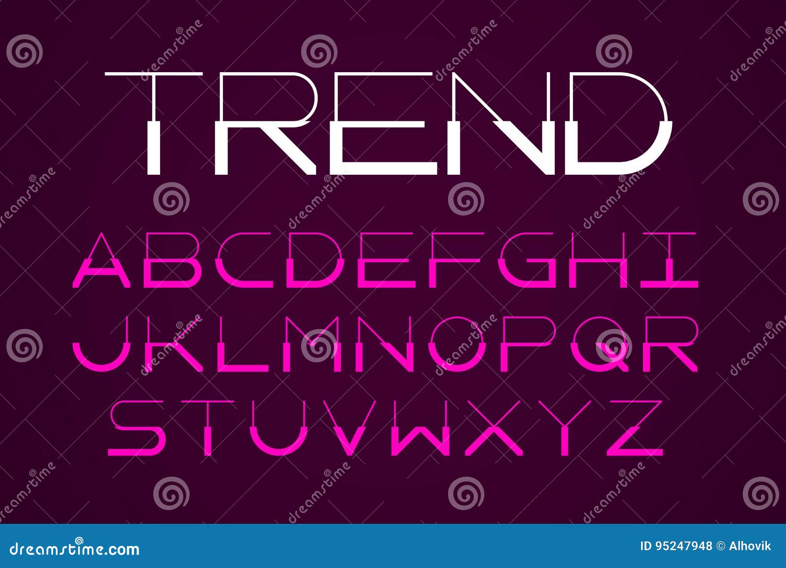 Modern thin font stock vector. Illustration of elegant - 95247948