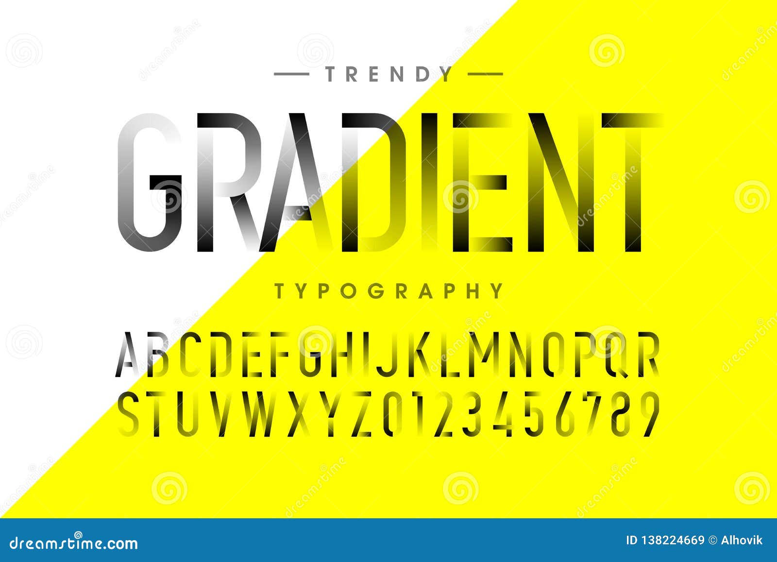 Gradient Font And Reflective Alphabet Vector, Bold Square Typeface ...