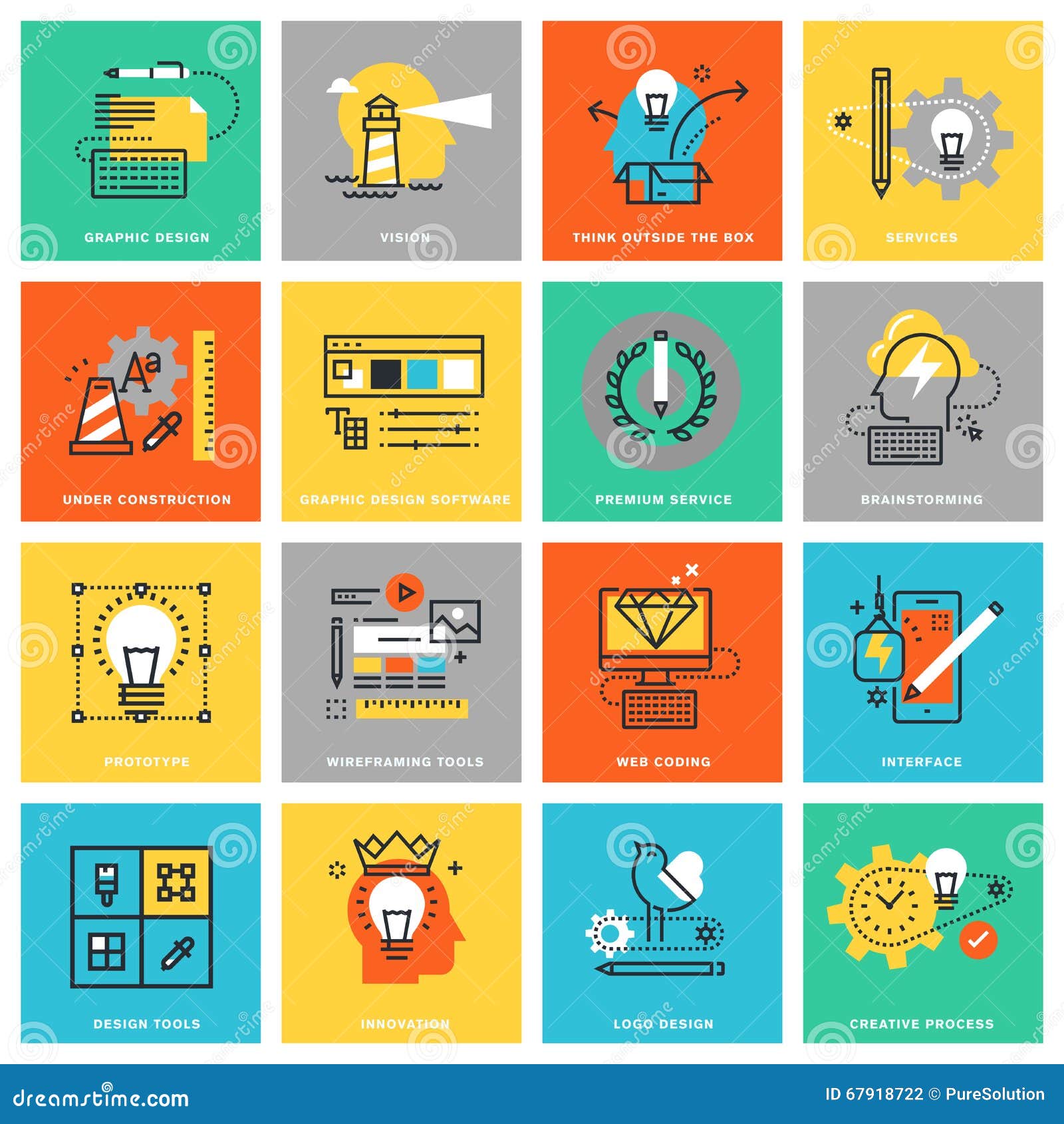 Modern Thin Line Flat Design Icons for Graphic and Web Design Stock ... Modern Thin Line Flat Design Icons for Graphic and Web Design Stock ...