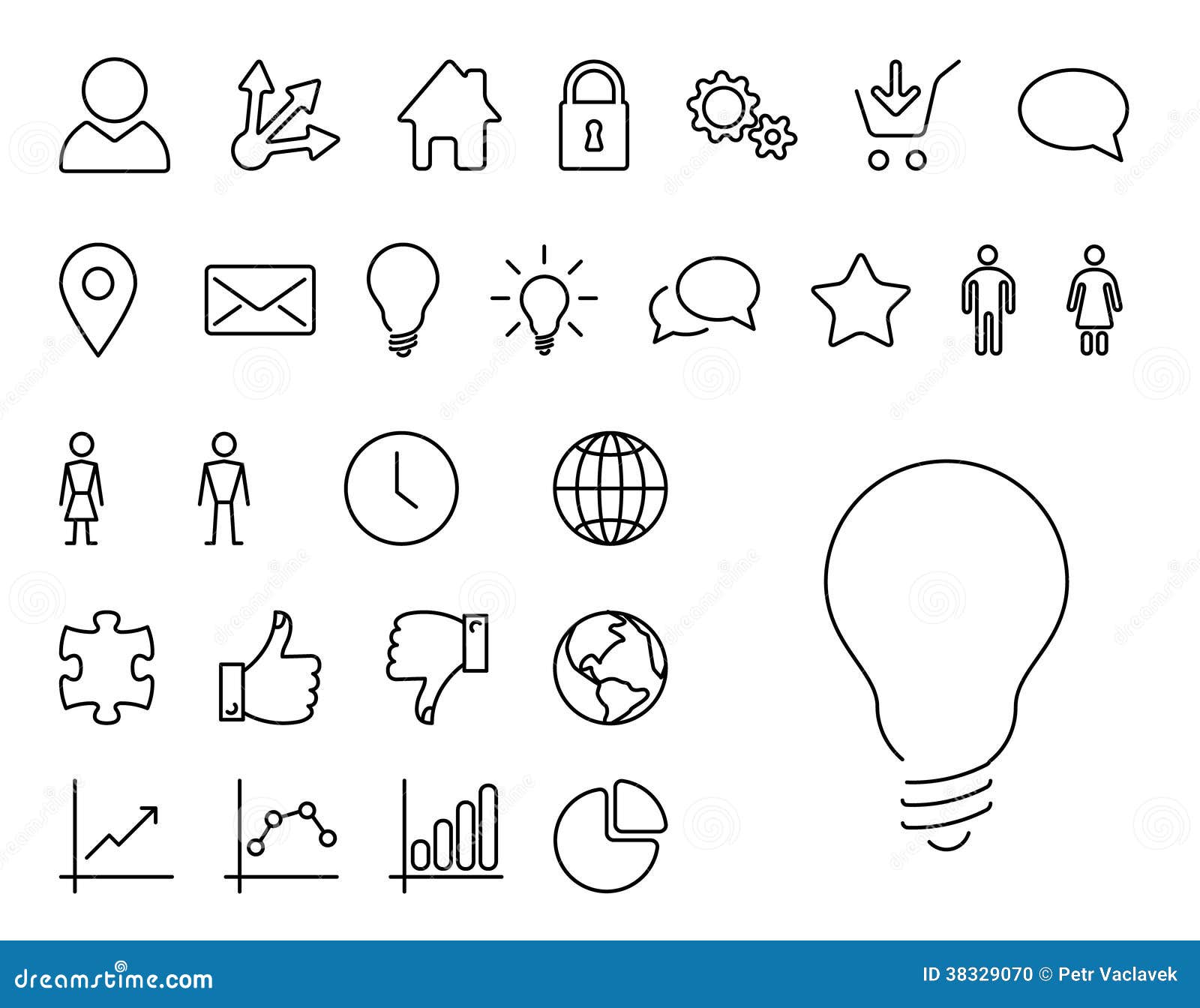 Modern Thin Line Space Dreamers Illustration. Outline Cosmic Symbol ...