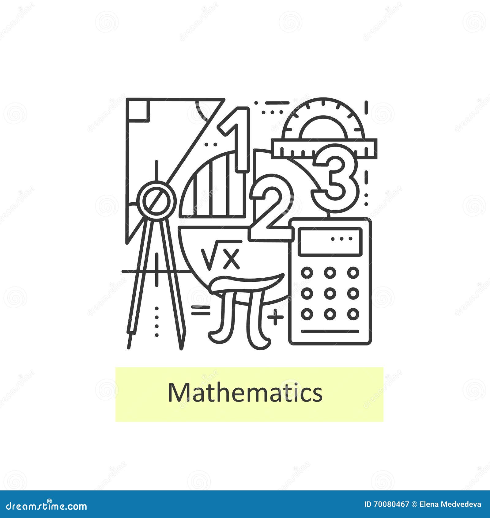 Modern Thin Line Icons of Mathematics. Stock Vector - Illustration of ...