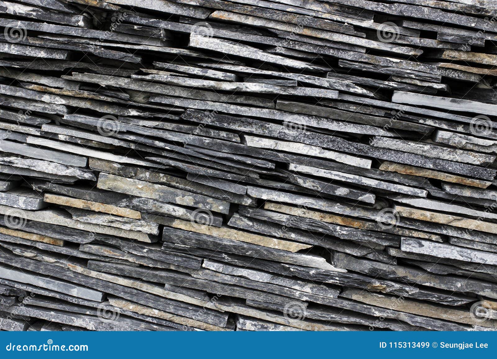 Modern Thin Slate Stone Layered Wall Texture Pattern Background. Stock ...