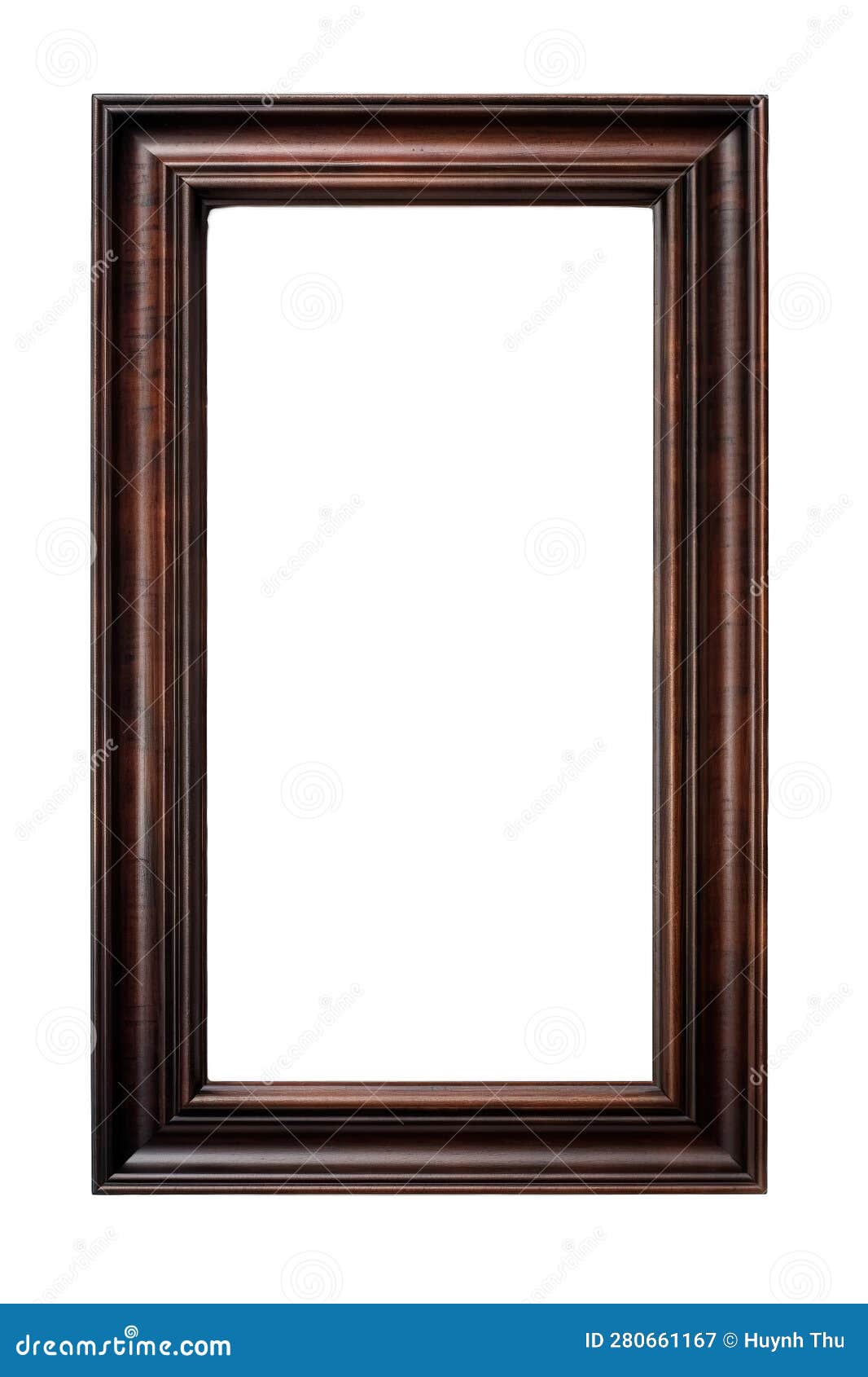 Modern, Thin Wood Frame, Front View, White Background Isolated PNG ...