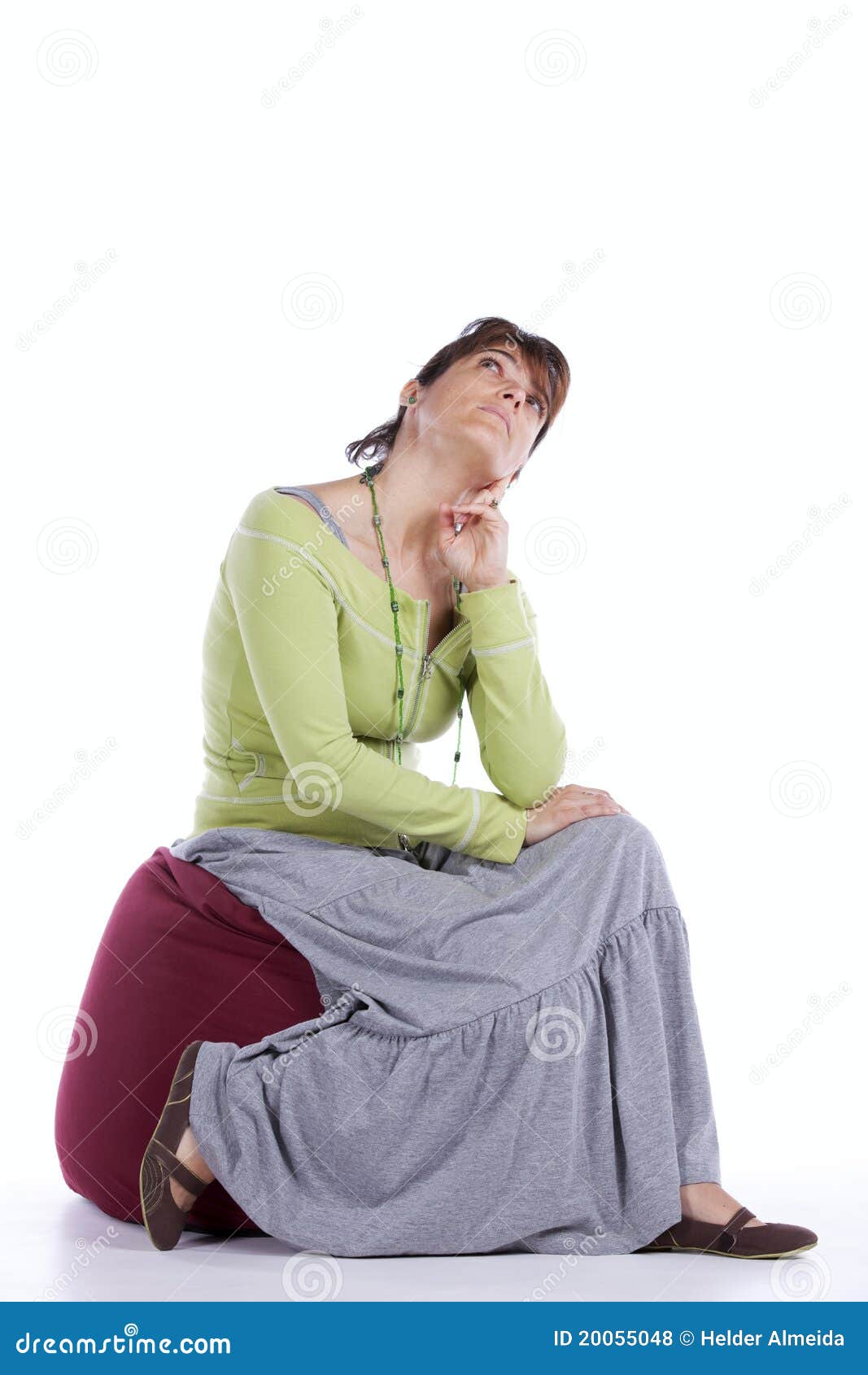 Modern thinker stock photo. Image of girl, isolated, thinking - 20055048