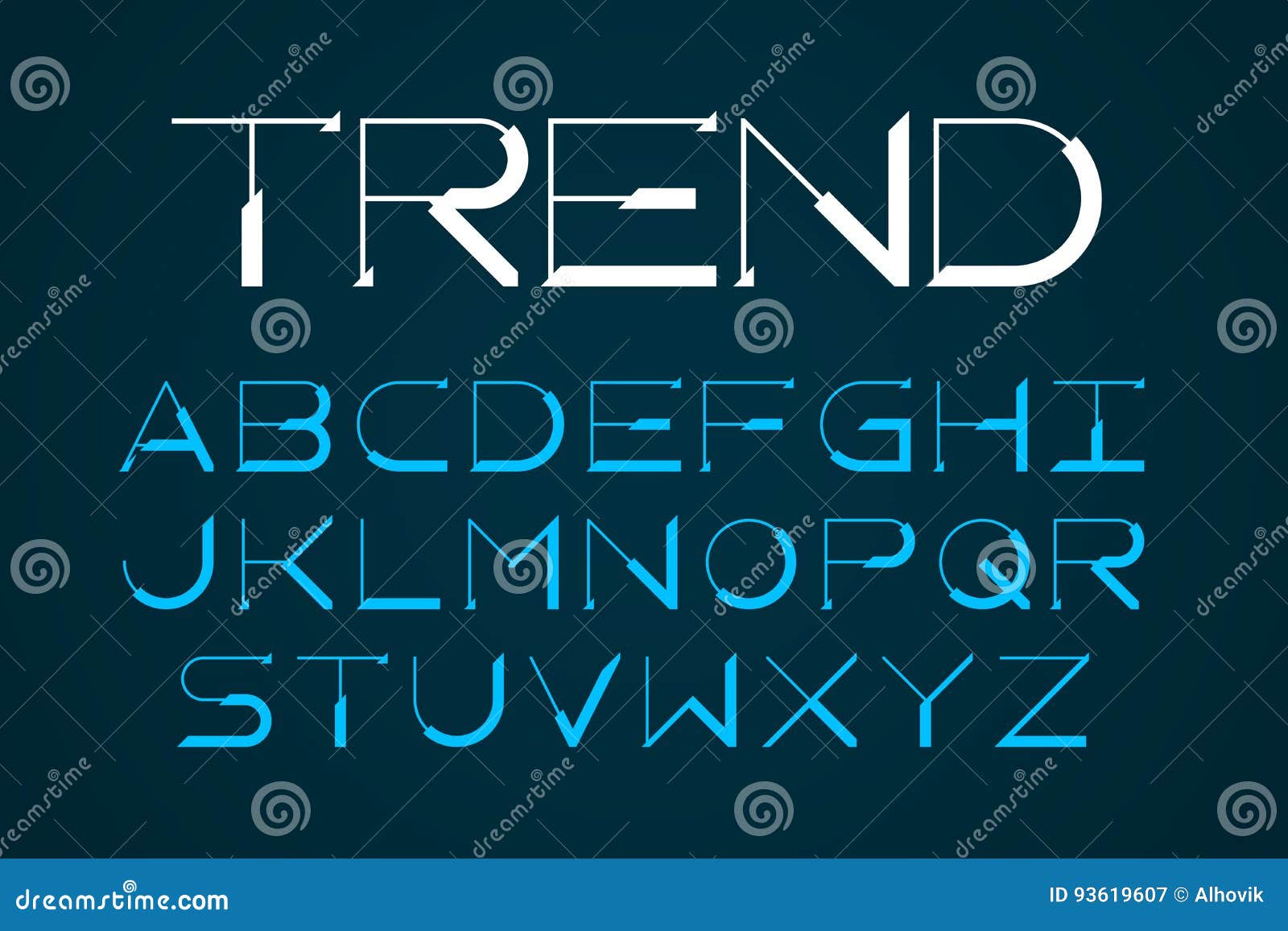 Modern Thinstyle Trendy Font Stock Vector - Illustration of case, light ...